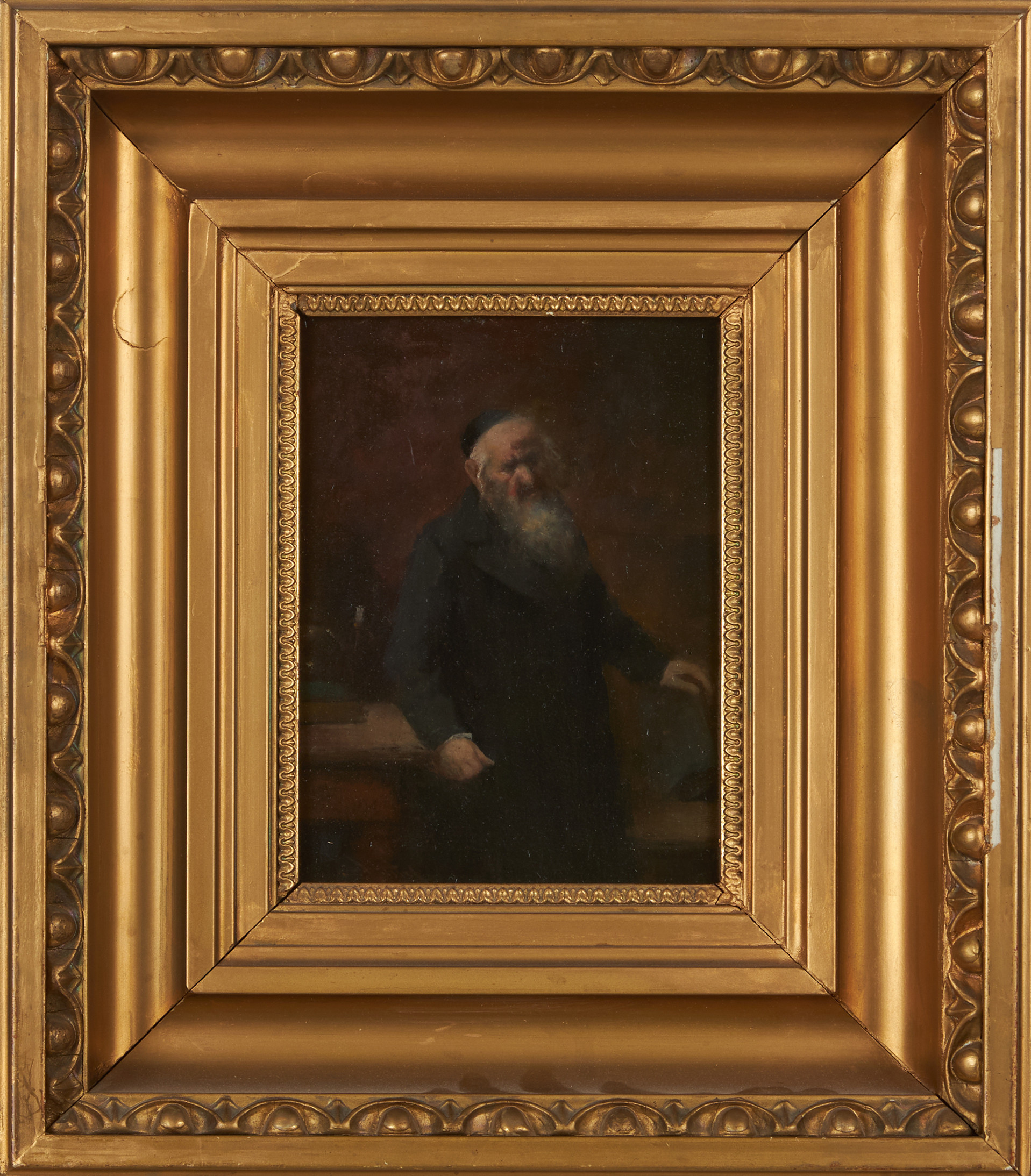 2154324. HANS WINTER ( 1853- 1944). Rabbin muotokuva, öljy Paneeli ...