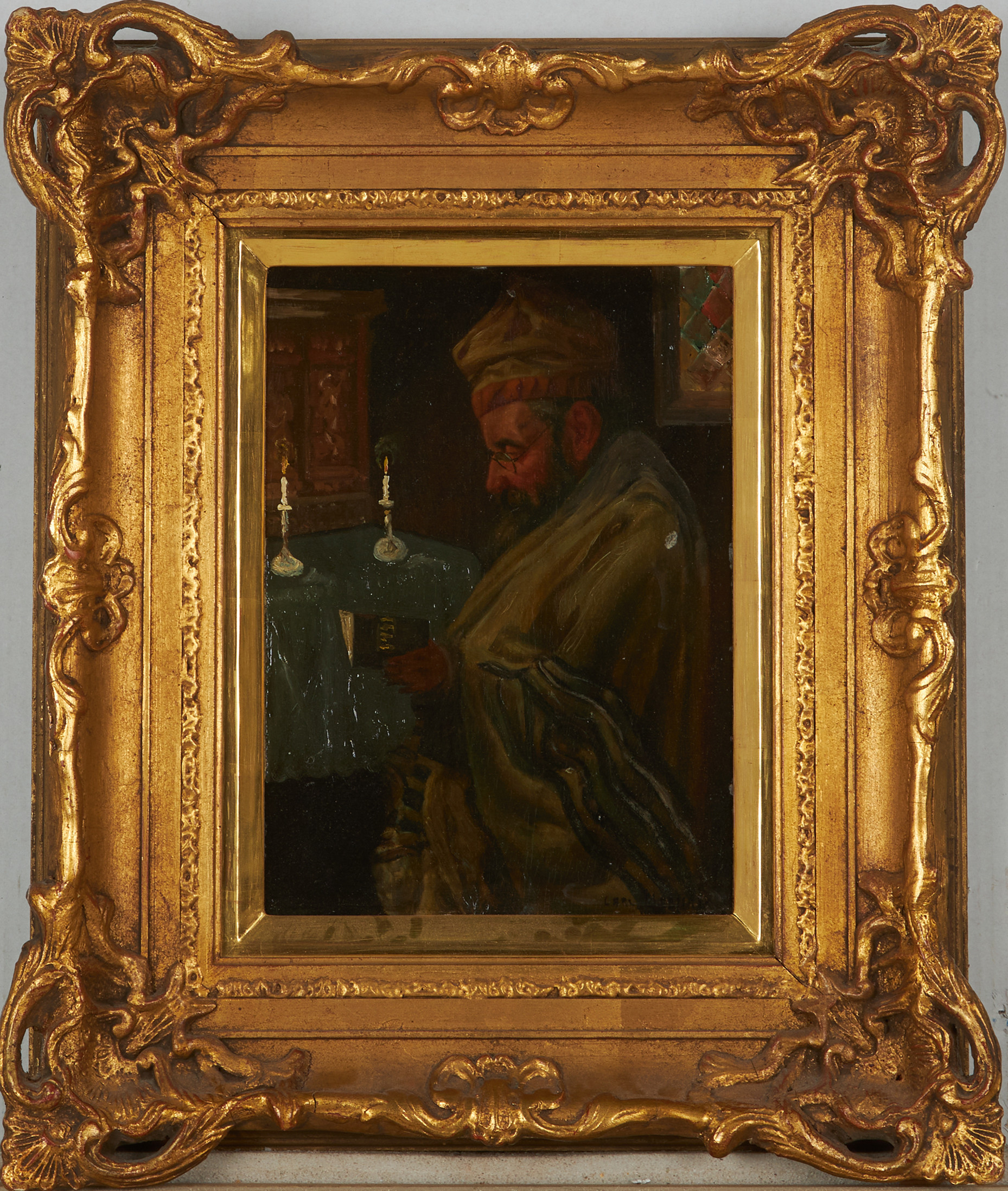 Bilder för 2154360. CARL LIEBMAN (1900-tal), Bedjande rabbi i synagoga ...