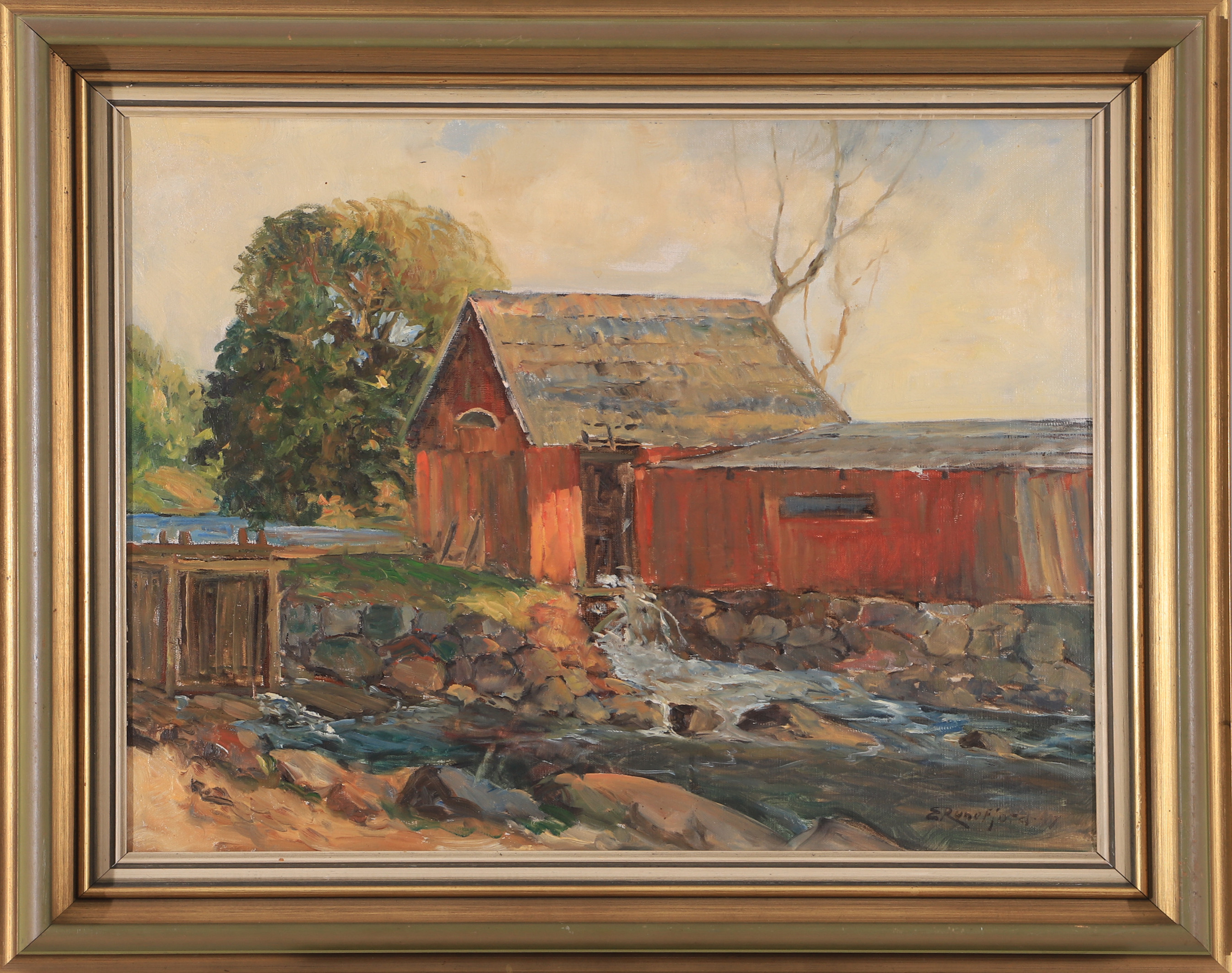 Images for 2158915. EMIL RUNEFJORD. The mill, oil on canvas, signed E ...