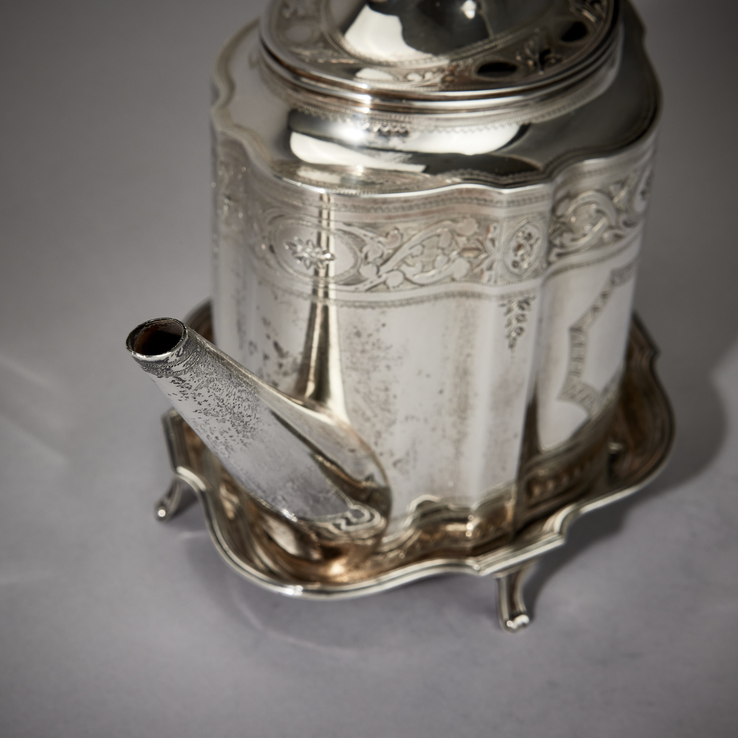 Images for 2163081. An English 18th century silver tea-pot and tray ...