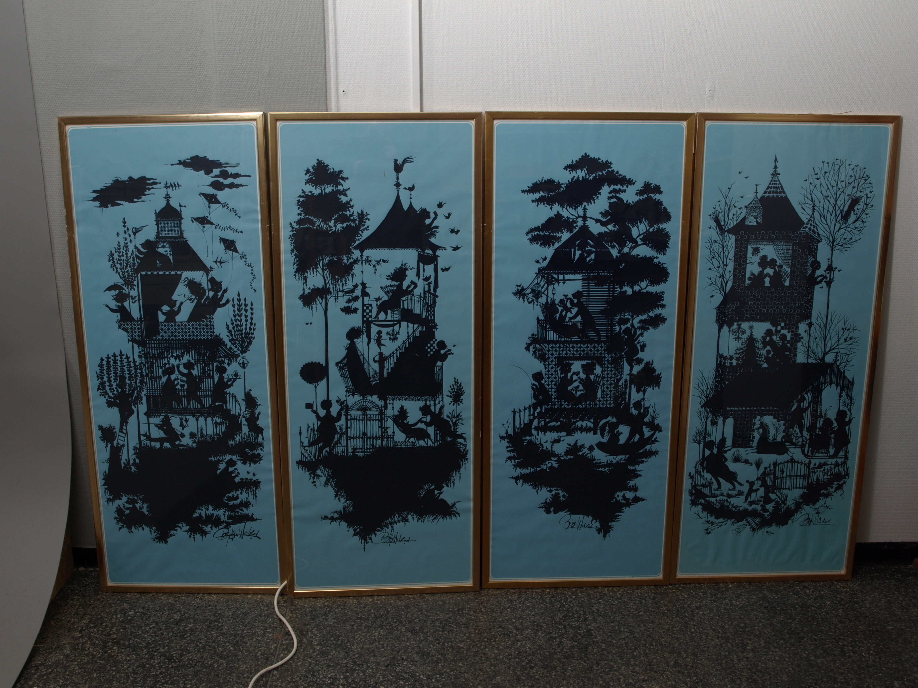 Images for 216395. PAINTINGS, print, 4 pieces, Björn Winblad. - Auctionet