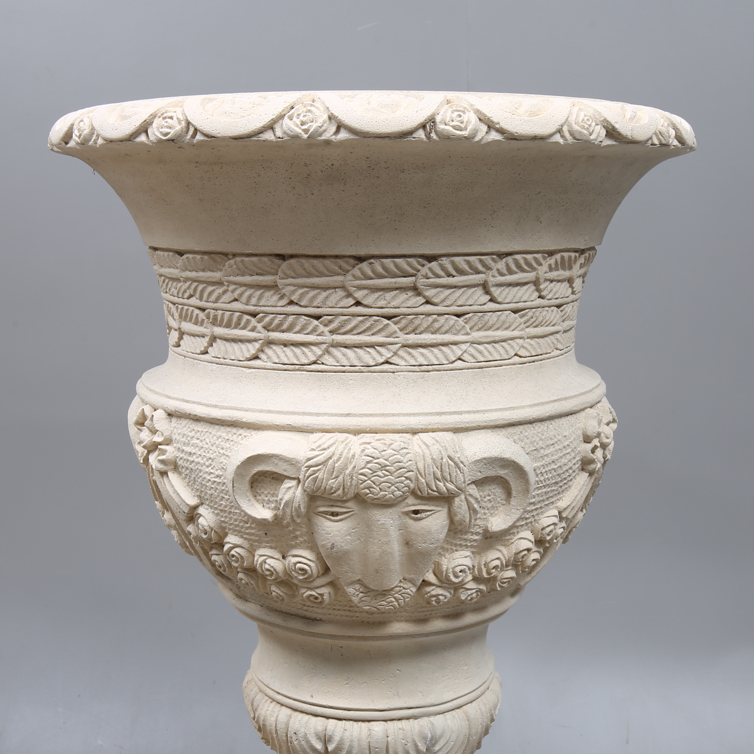 Images for 2167110. GARDEN URNS, 1 pair, cast stone, Satyr, modern ...