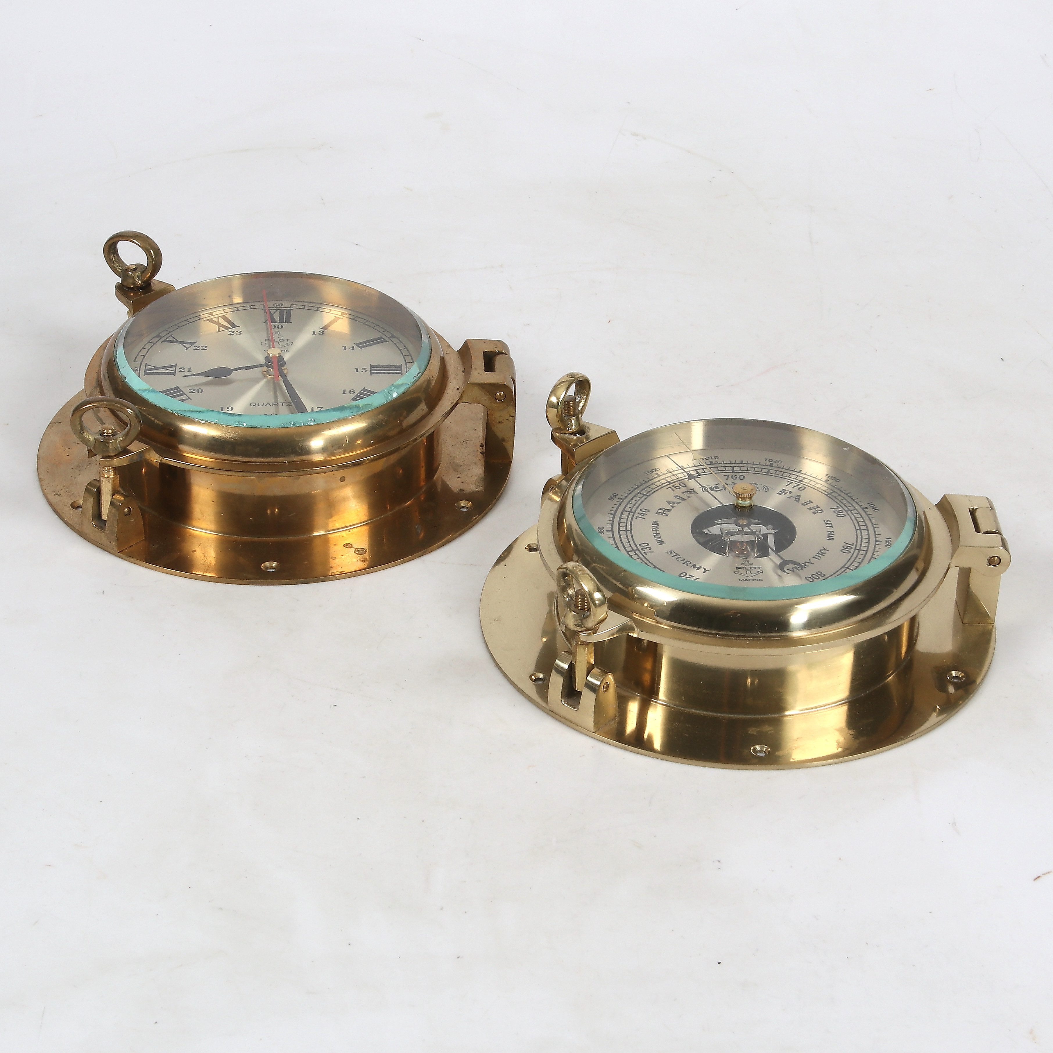 Images for 2170274. SHIP'S CLOCK and BAROMETER, brass, Pilot Marine ...