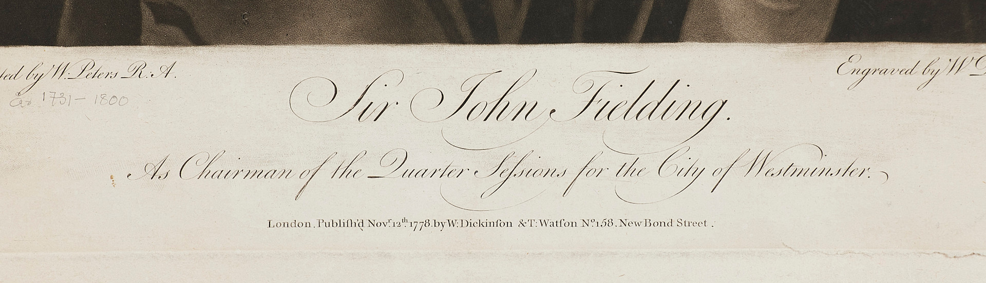 Images for 2180526. William Dickinson Sir John Fielding mezzotint 1778 ...