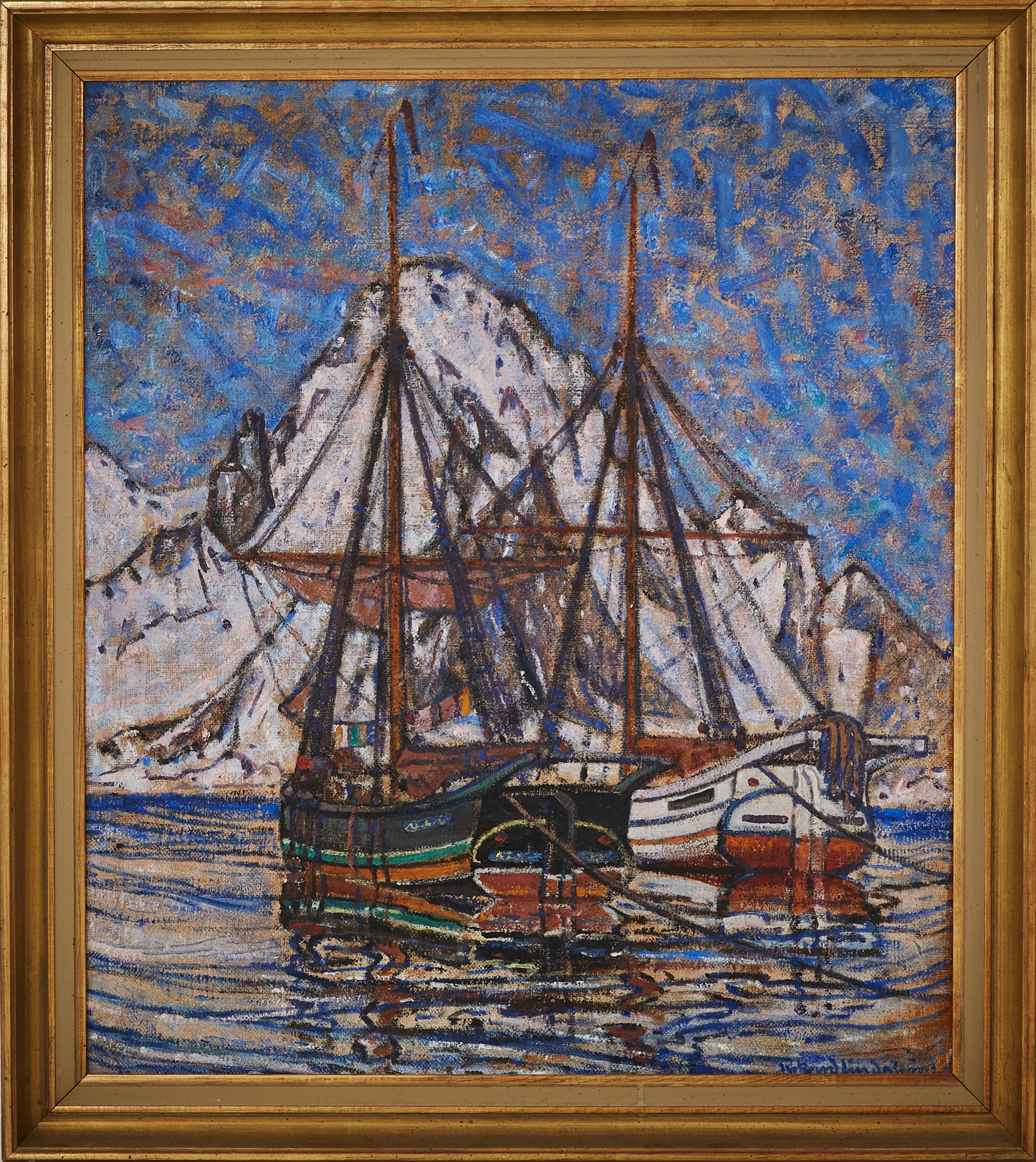 2188829. RIKARD LINDSTRÖM (1882-1943). "Metsästys vuoren alla ...