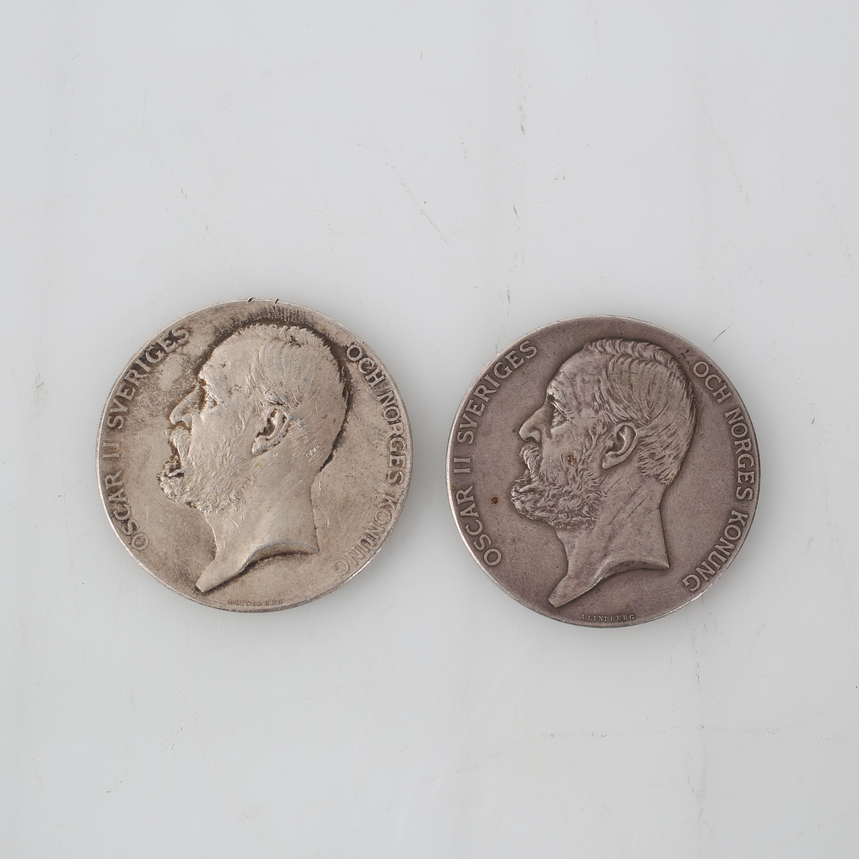 Images for 2200002. MEDALS, silver, Oscar II, 2 pieces, 46.7 grams ...