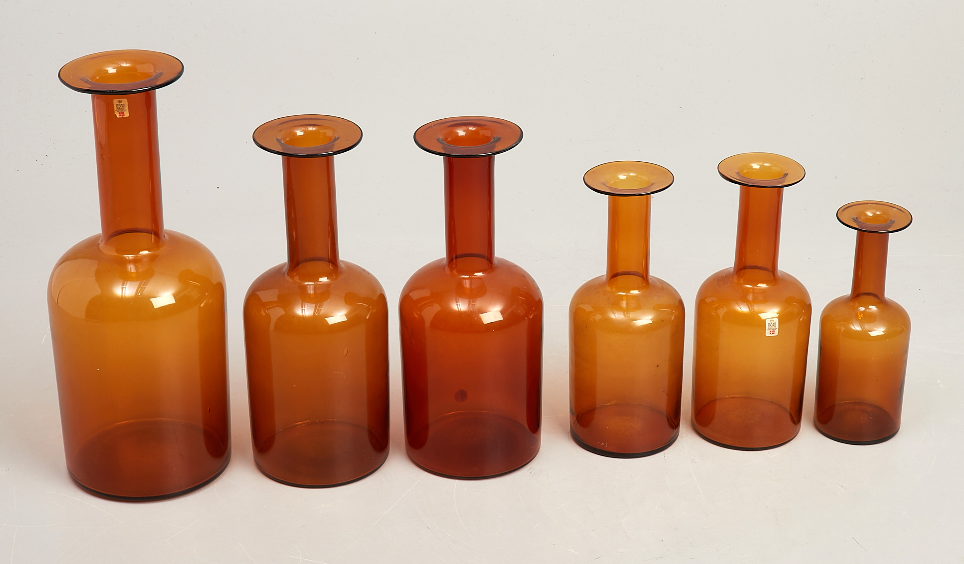 Images for 2205265. OTTO BAUER for HOLMEGAARD, Denmark, 6 vases, glass ...