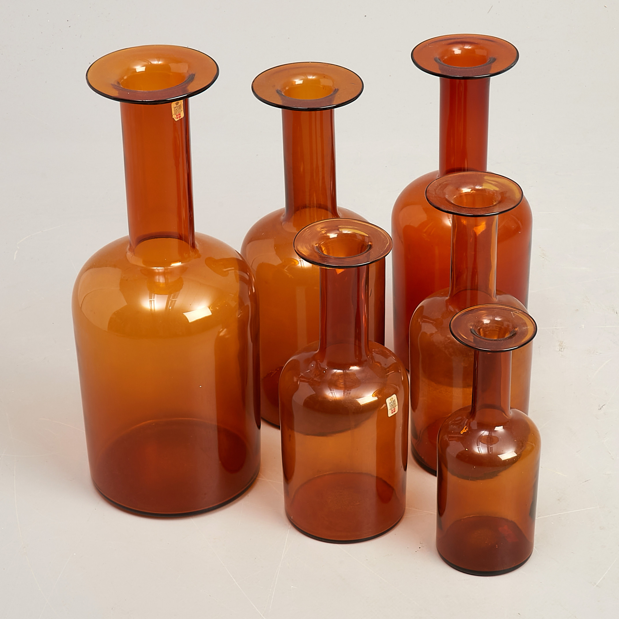 Images for 2205265. OTTO BAUER for HOLMEGAARD, Denmark, 6 vases, glass ...