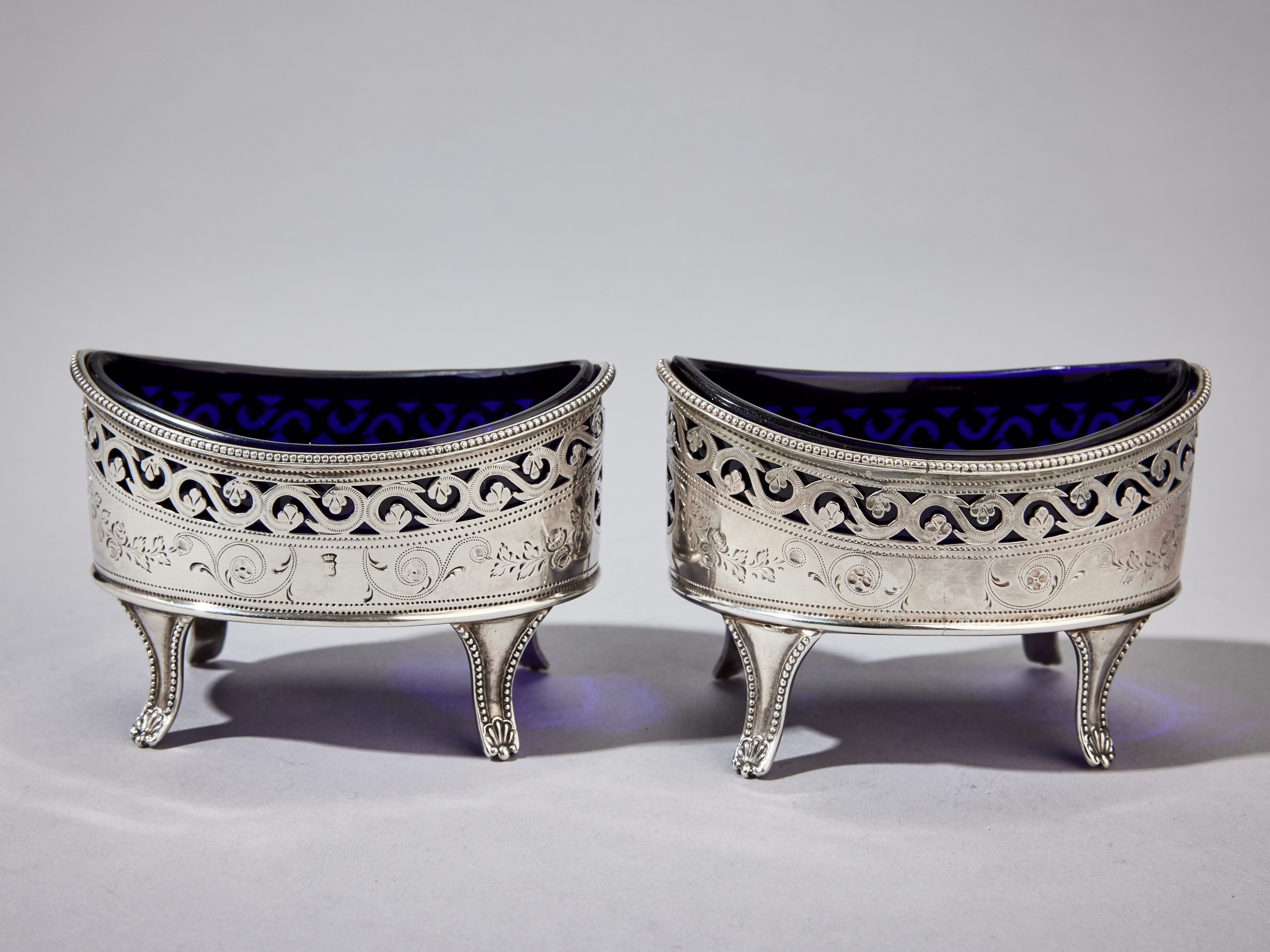 Images for 2207778. A pair of English 18th century silver and blue ...