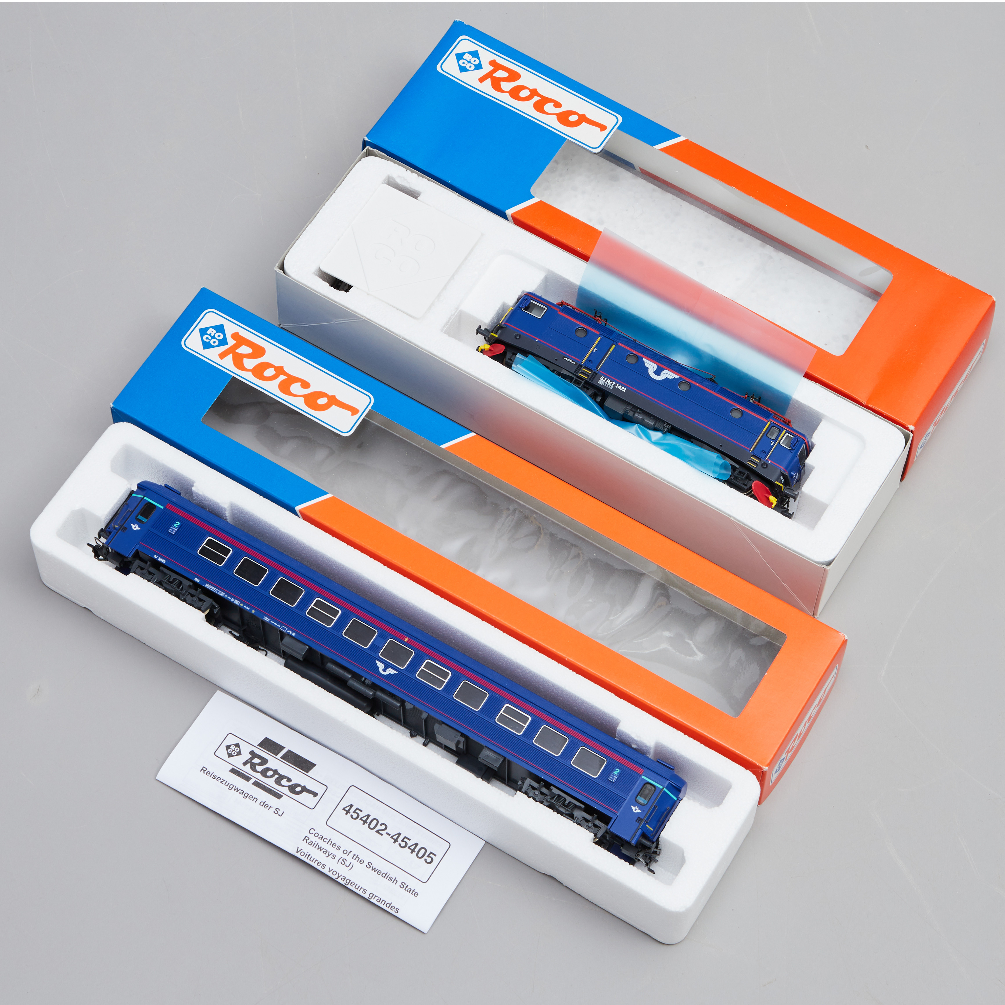 Images for 2210935. ROCO H0 Locomotive and wagon, 63574 / 45404, SJ ...