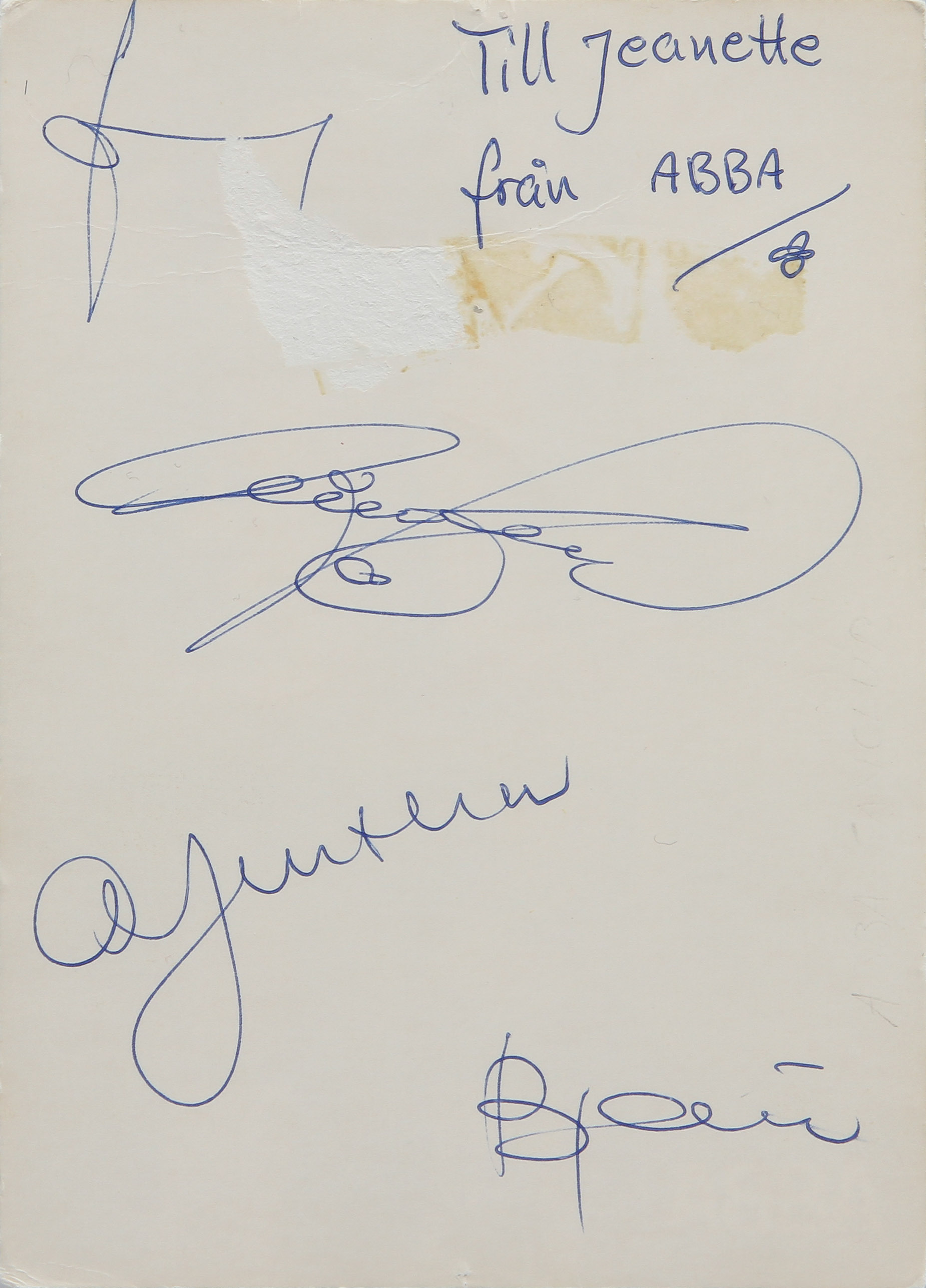 Images for 221248. ABBA, Autographs, self-signed on postcards. - Auctionet