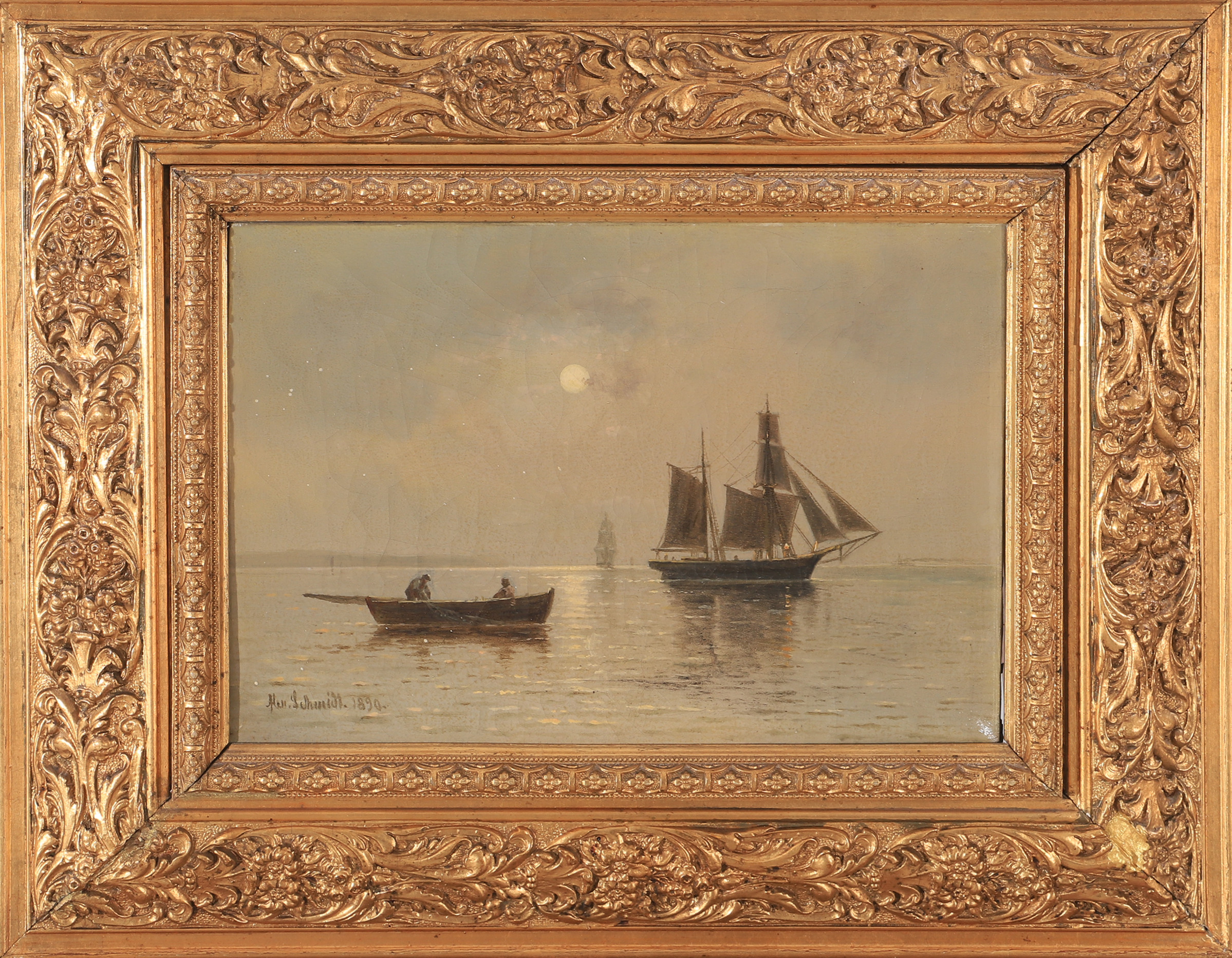 Images for 2221370. OIDENTIFIERAD KONSTNÄR. Coastal scene with boats ...