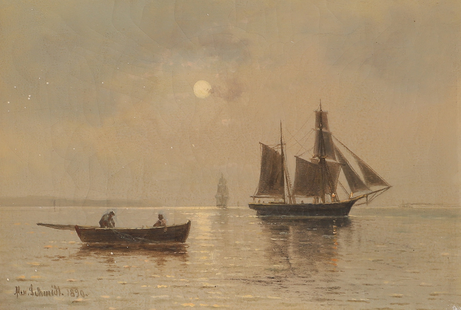 Images for 2221370. OIDENTIFIERAD KONSTNÄR. Coastal scene with boats ...