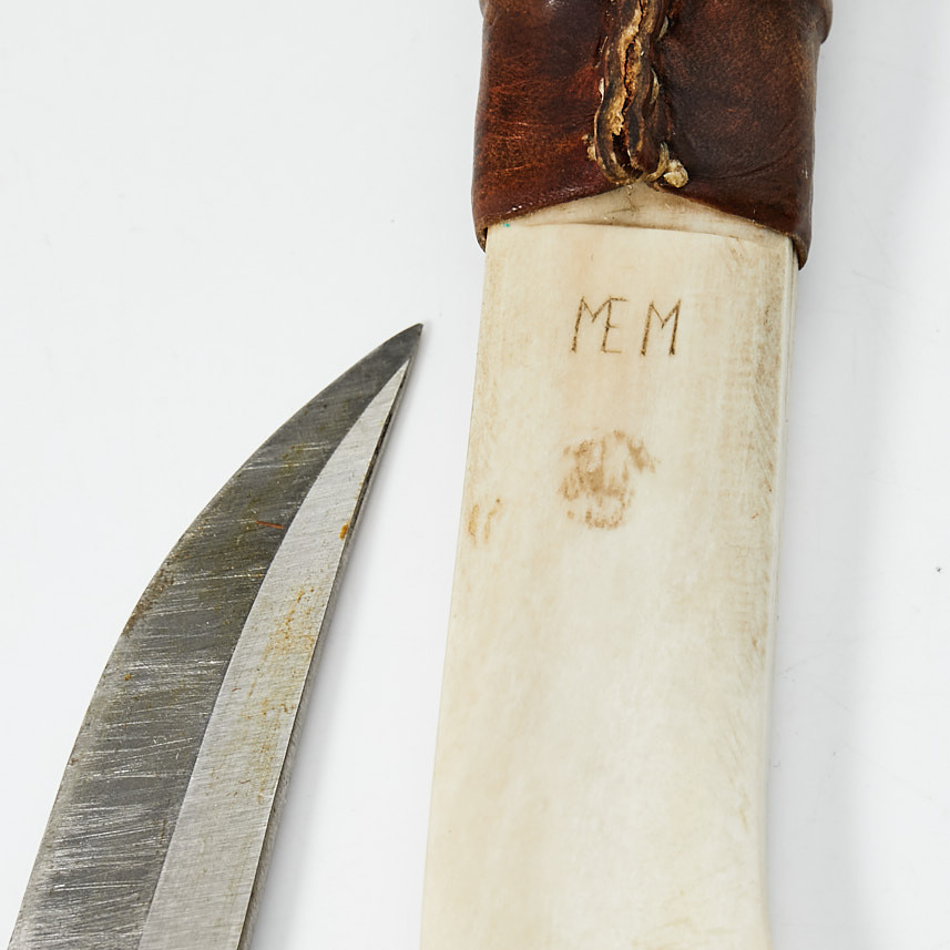 Images for 2221856. KNIFE, half horn, signed, MEM, handle in horn and ...