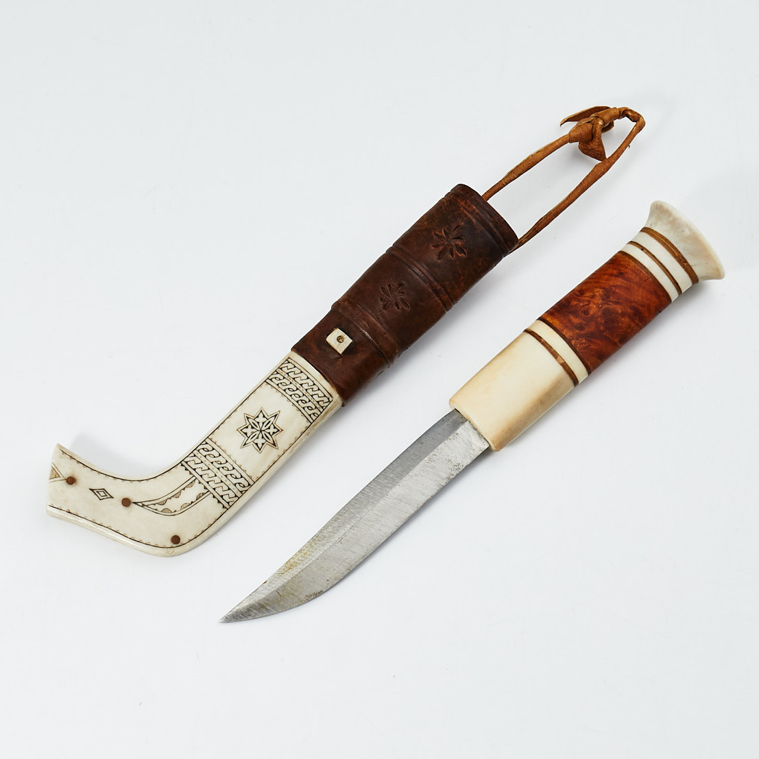 Images for 2221856. KNIFE, half horn, signed, MEM, handle in horn and ...