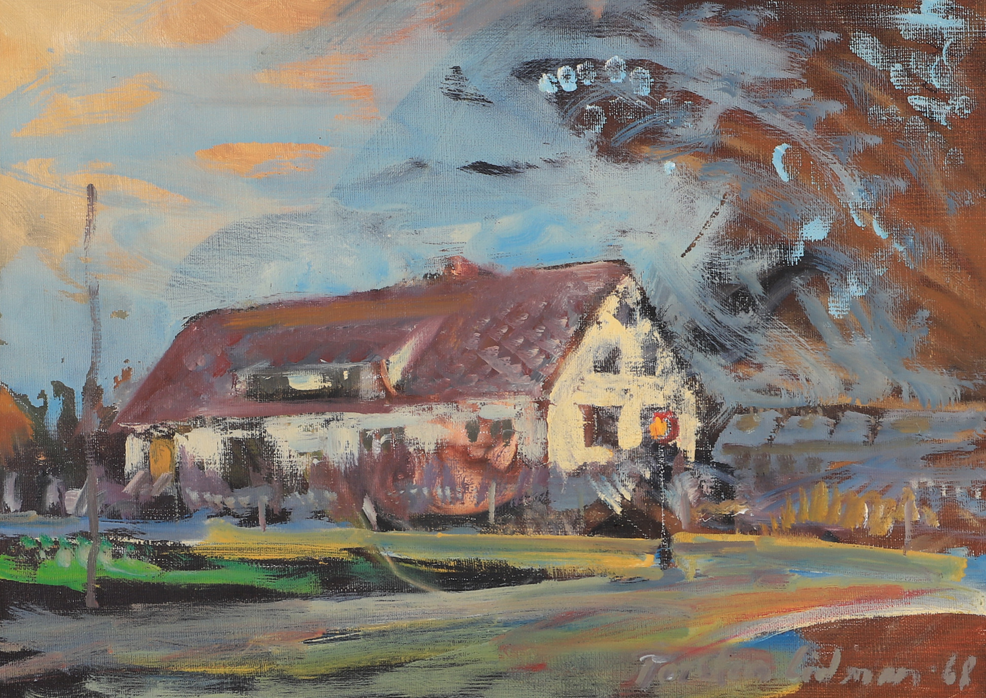 Images for 2222430. TORSTEN LIDMAN. Street house, oil on canvas, signed ...