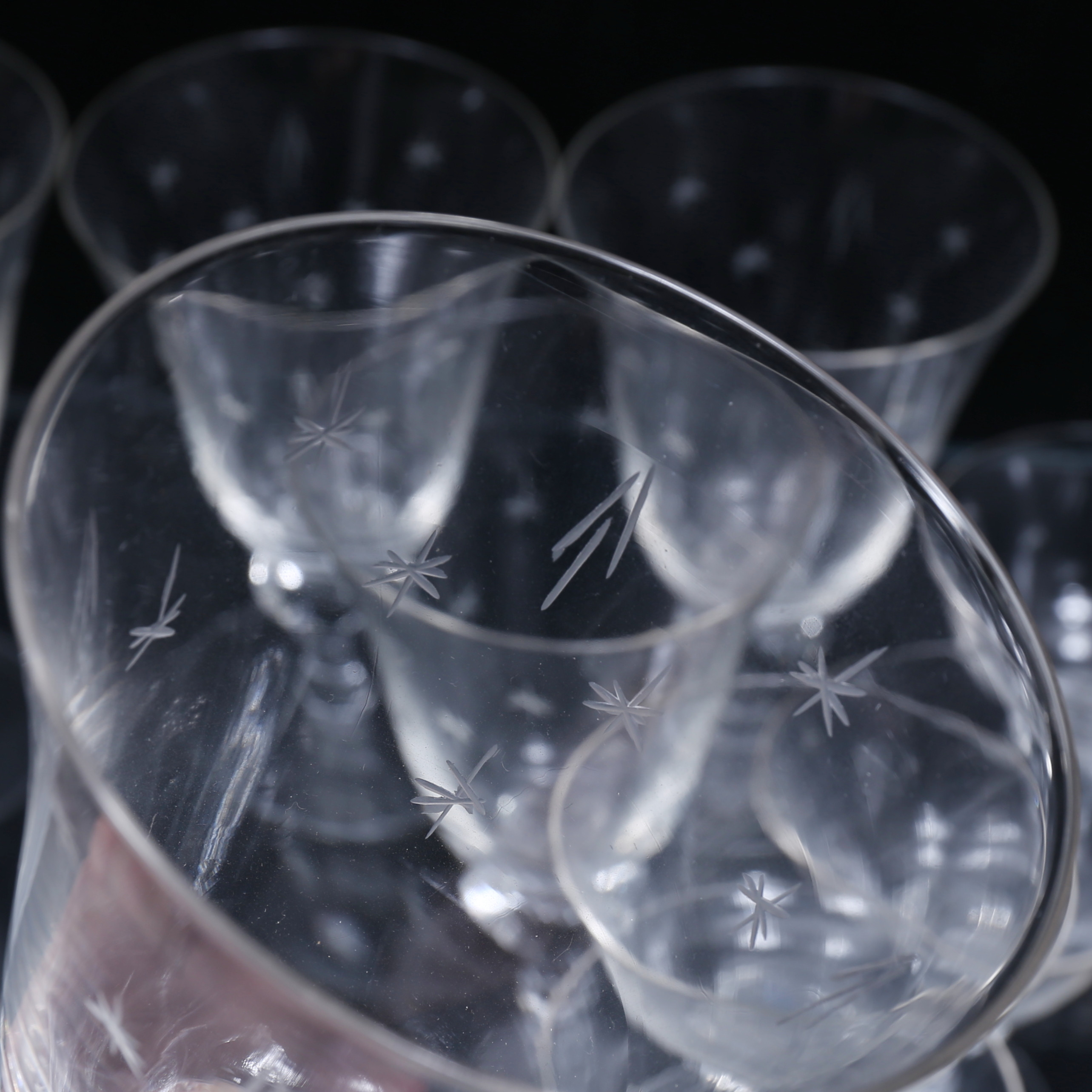 Images for 2222701. GLASSWARE, 22 pieces, ground decoration with stars ...