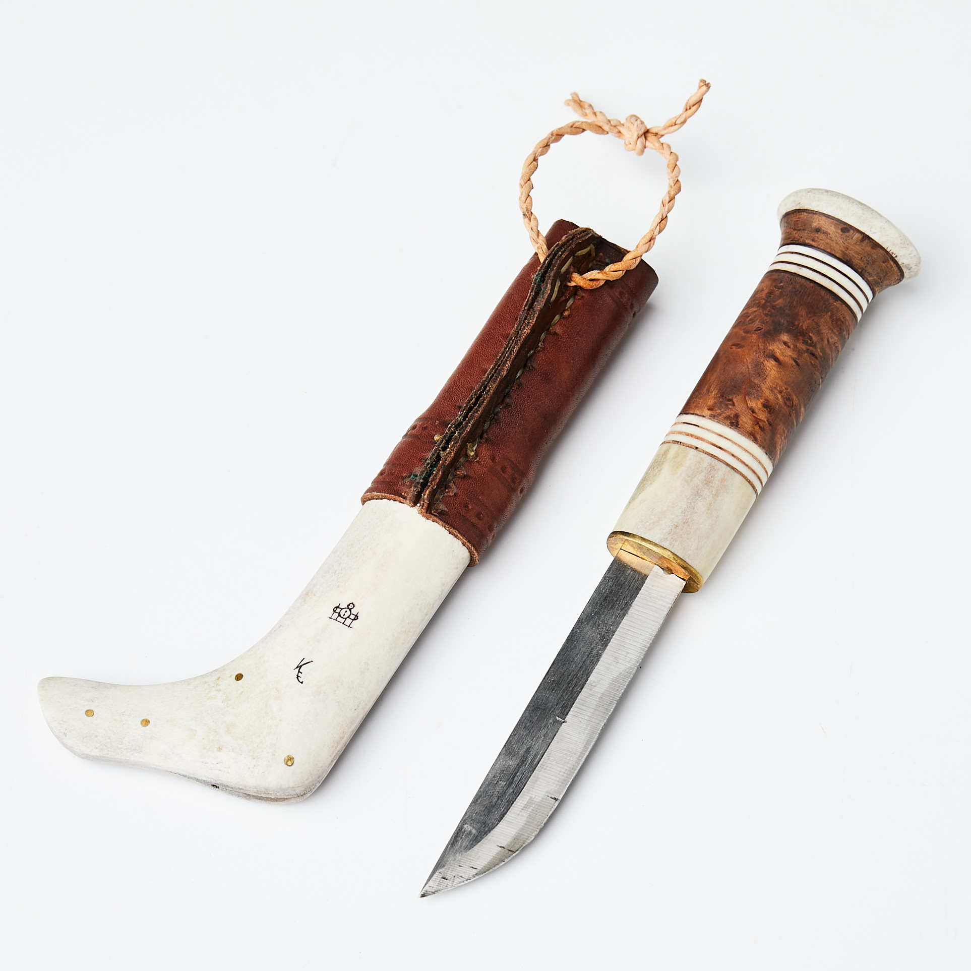 Bilder för 2223423. KARL-ENAR HANSSON. kniv, halvhorn, Kiruna, signerad ...