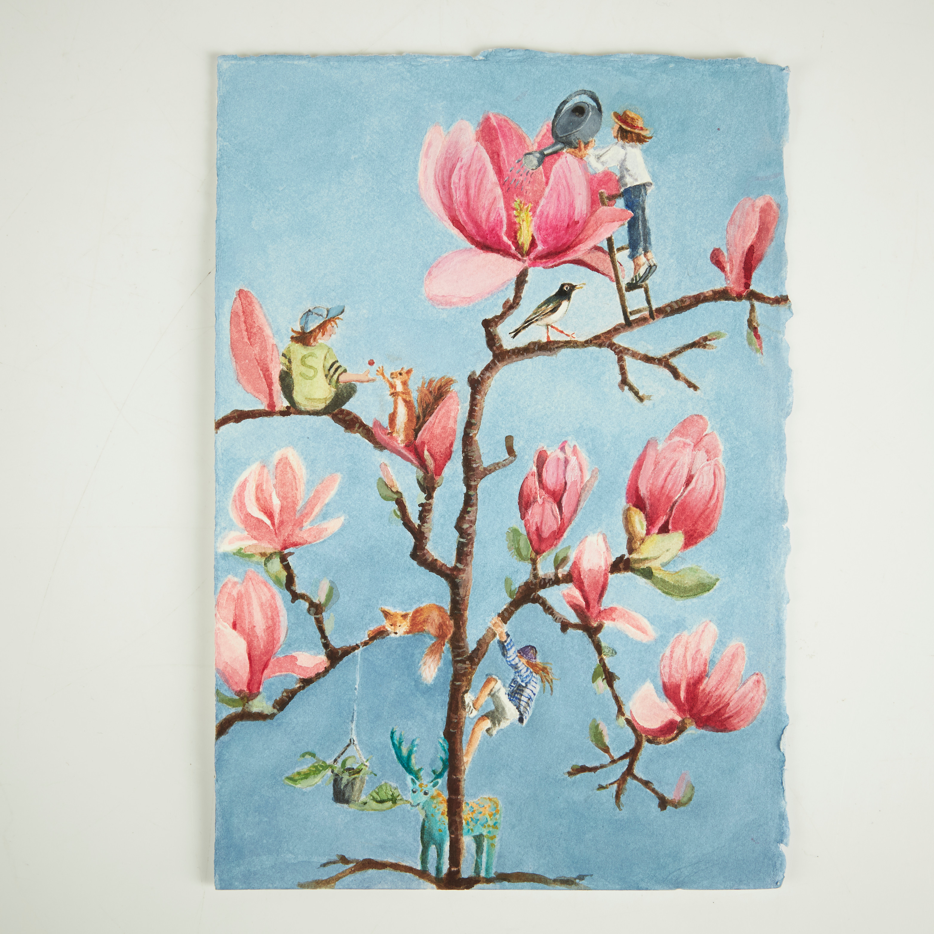 Images for 2227382. HEMLIG KONSTNÄR. "Magnolia children", Watercolor ...