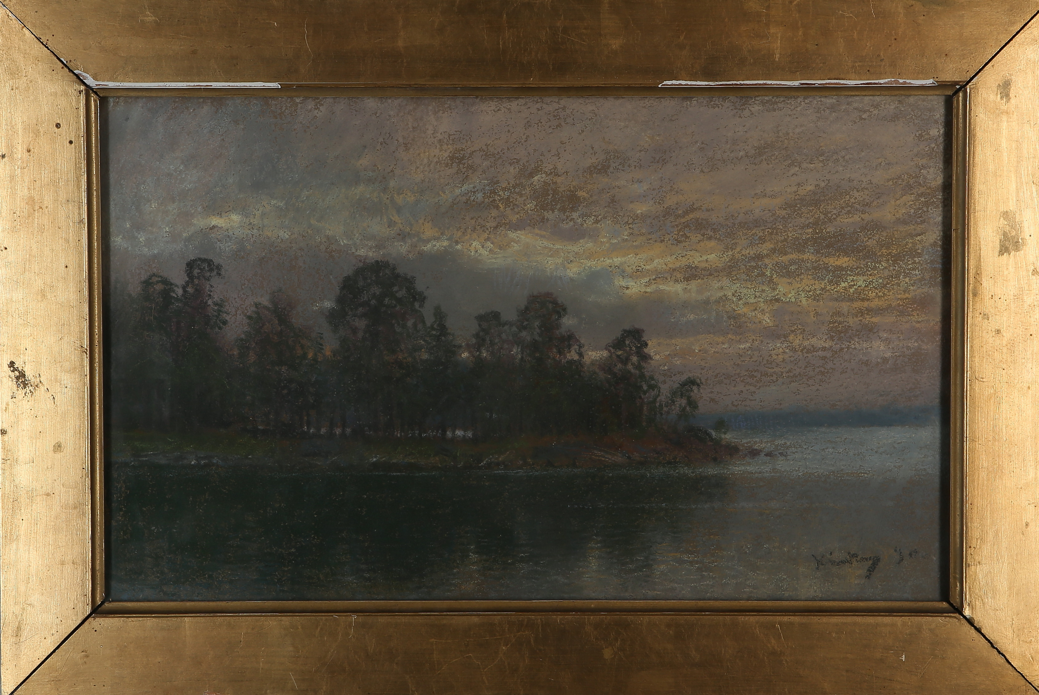 Images for 2228561. JOHN KINDBORG. Dusk by the water, pastel on canvas ...