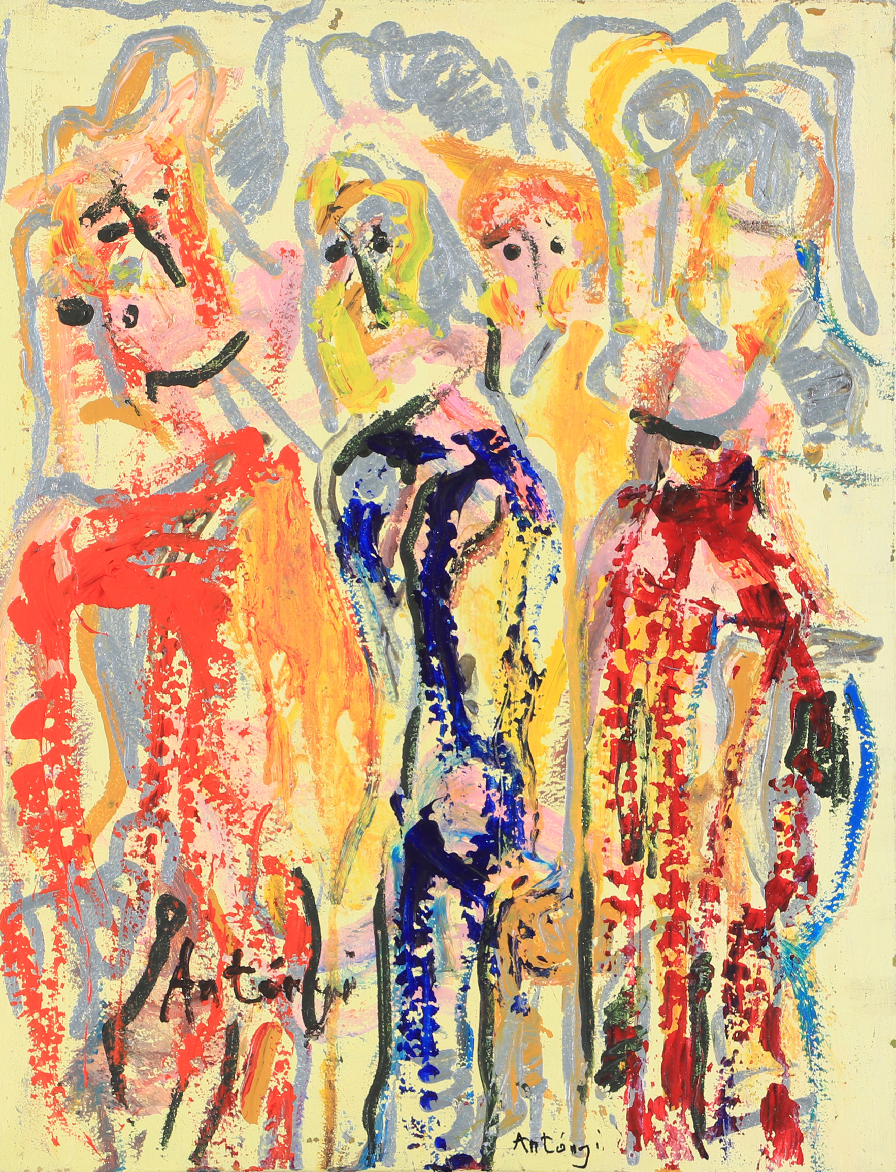 Images for 2237345. IMRE ANTONYI. 4 figures, oil on canvas, signed ...