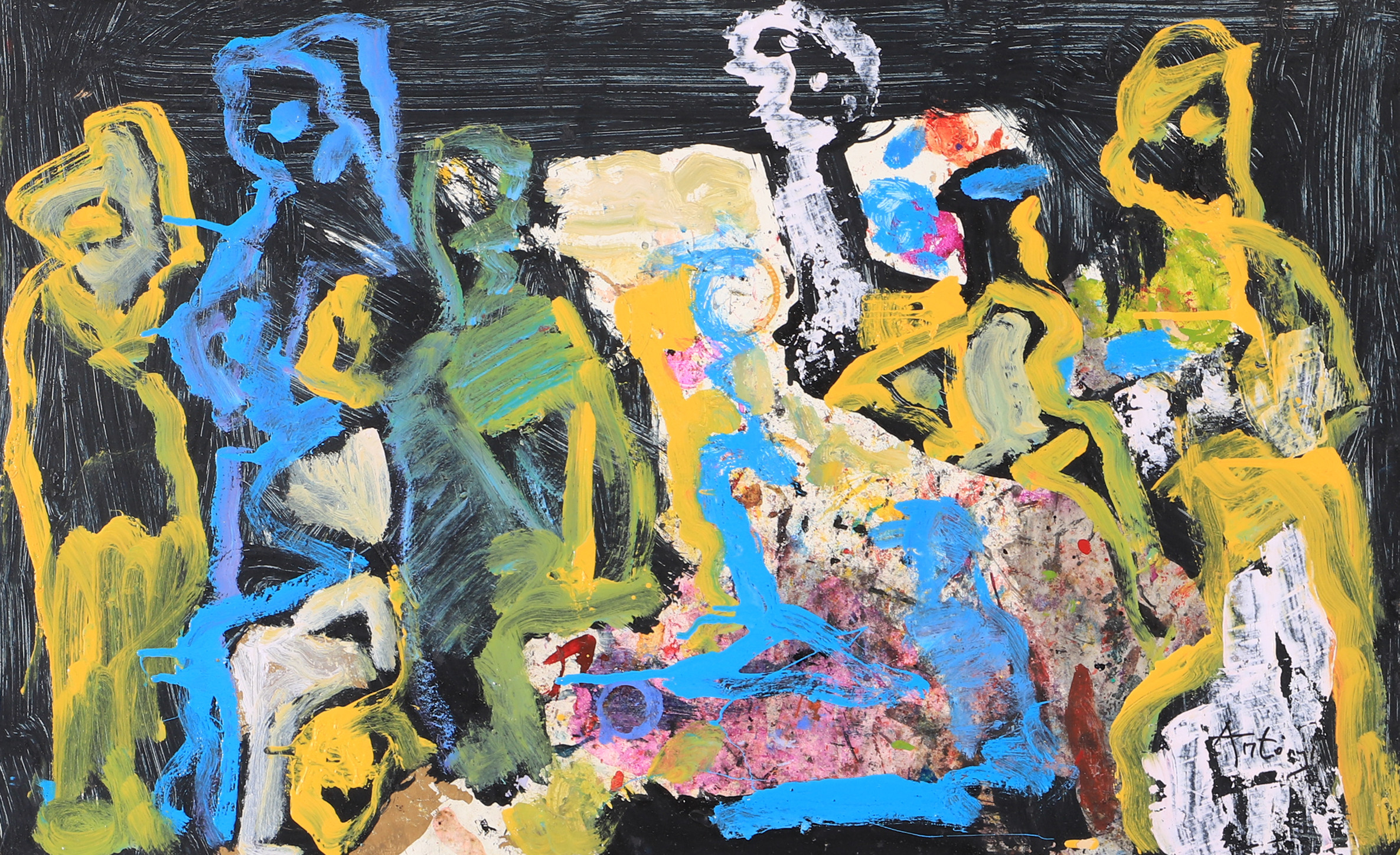 Bilder för 2237367. IMRE ANTONYI. Figurer, olja på pannå, signerad ...