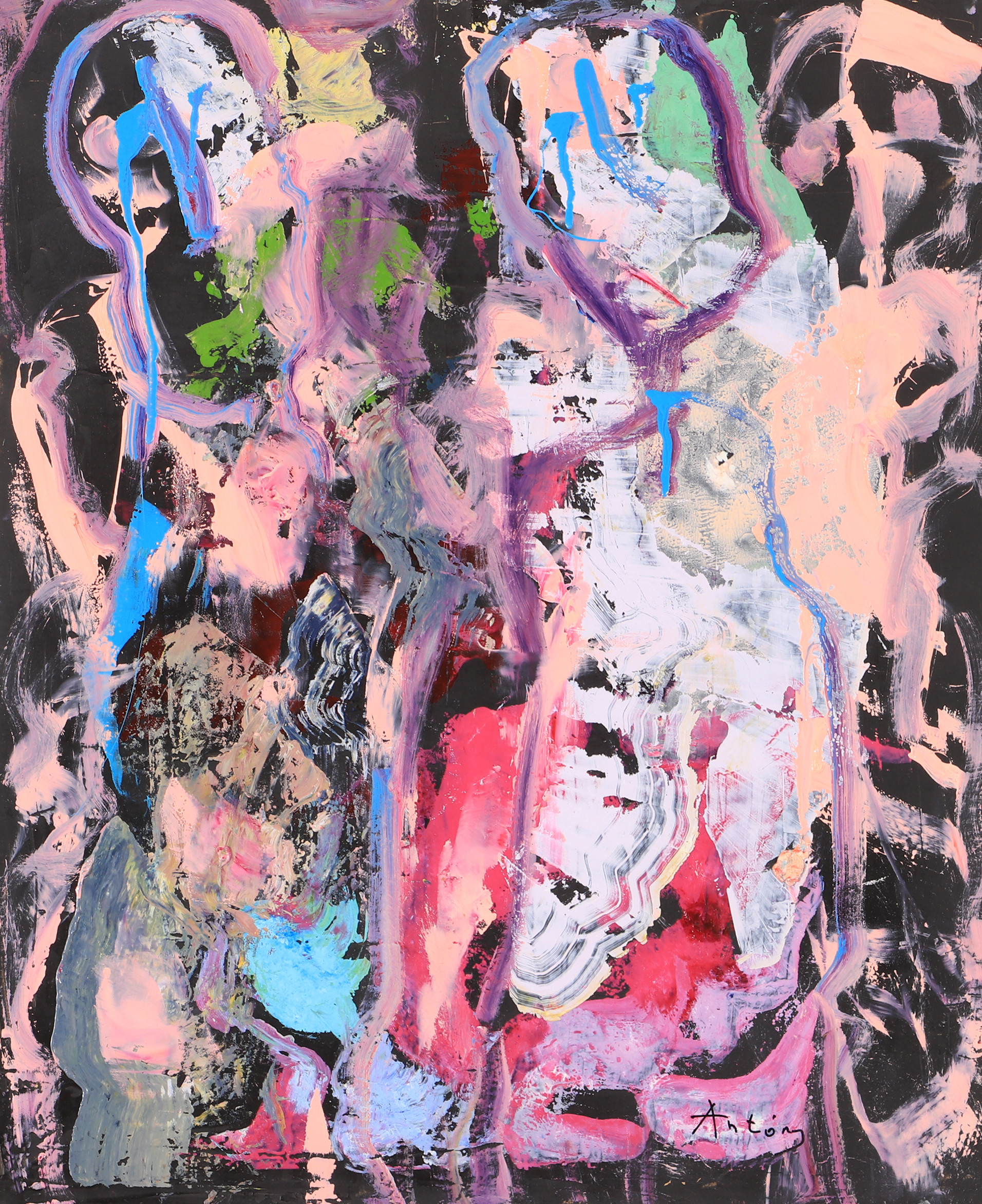 Bilder för 2237371. IMRE ANTONYI. Figurer, olja på pannå, signerad ...