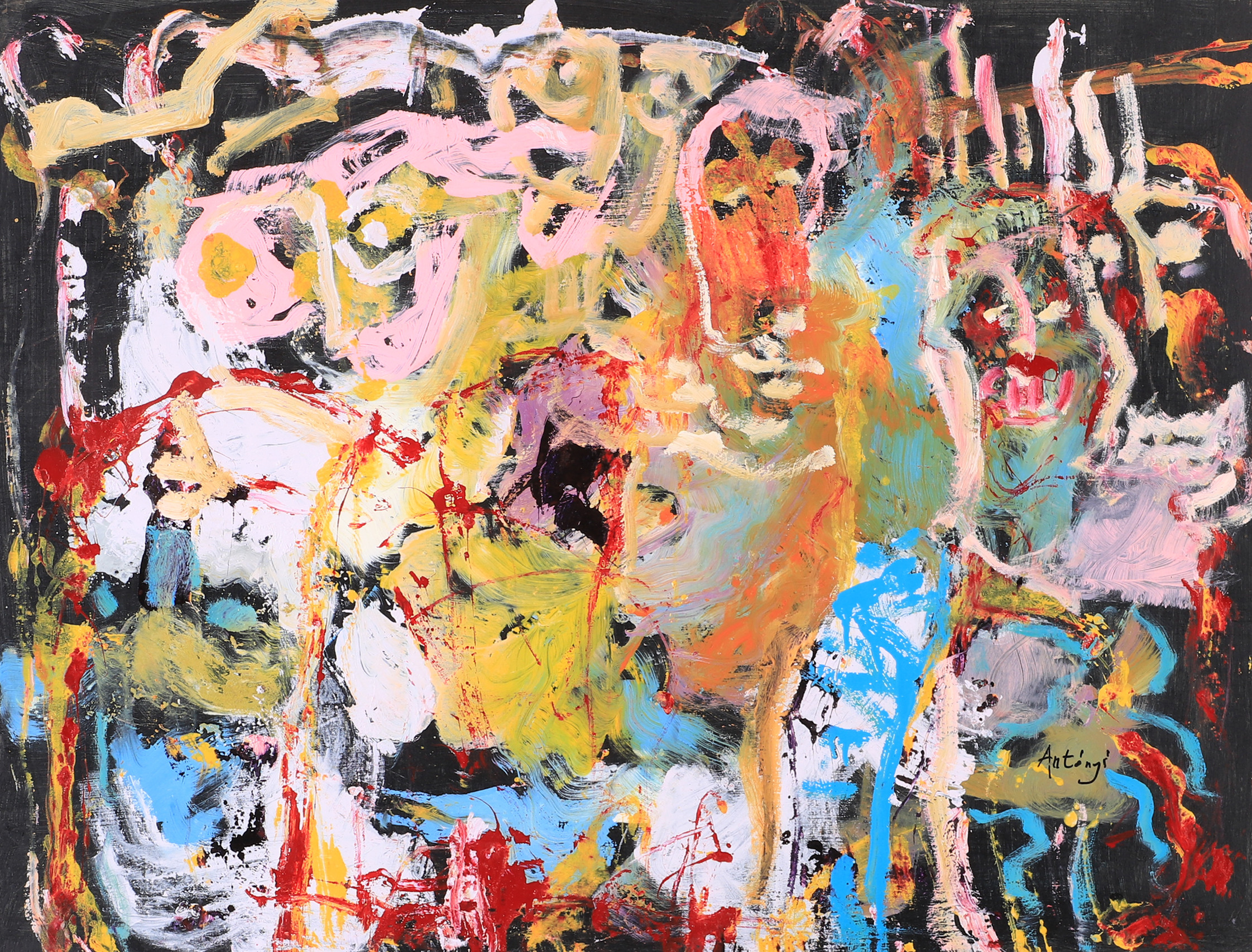 Bilder för 2237390. IMRE ANTONYI. Figurer, olja på pannå, signerad ...