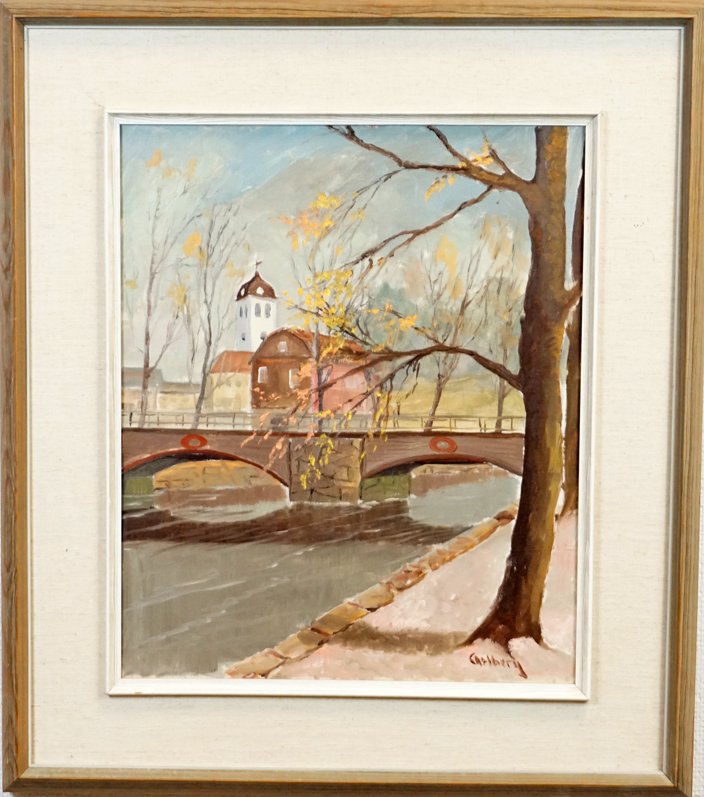 Images for 2247569. ERIC CARLBERG. Oil on canvas, "Old Wooden Bridge ...