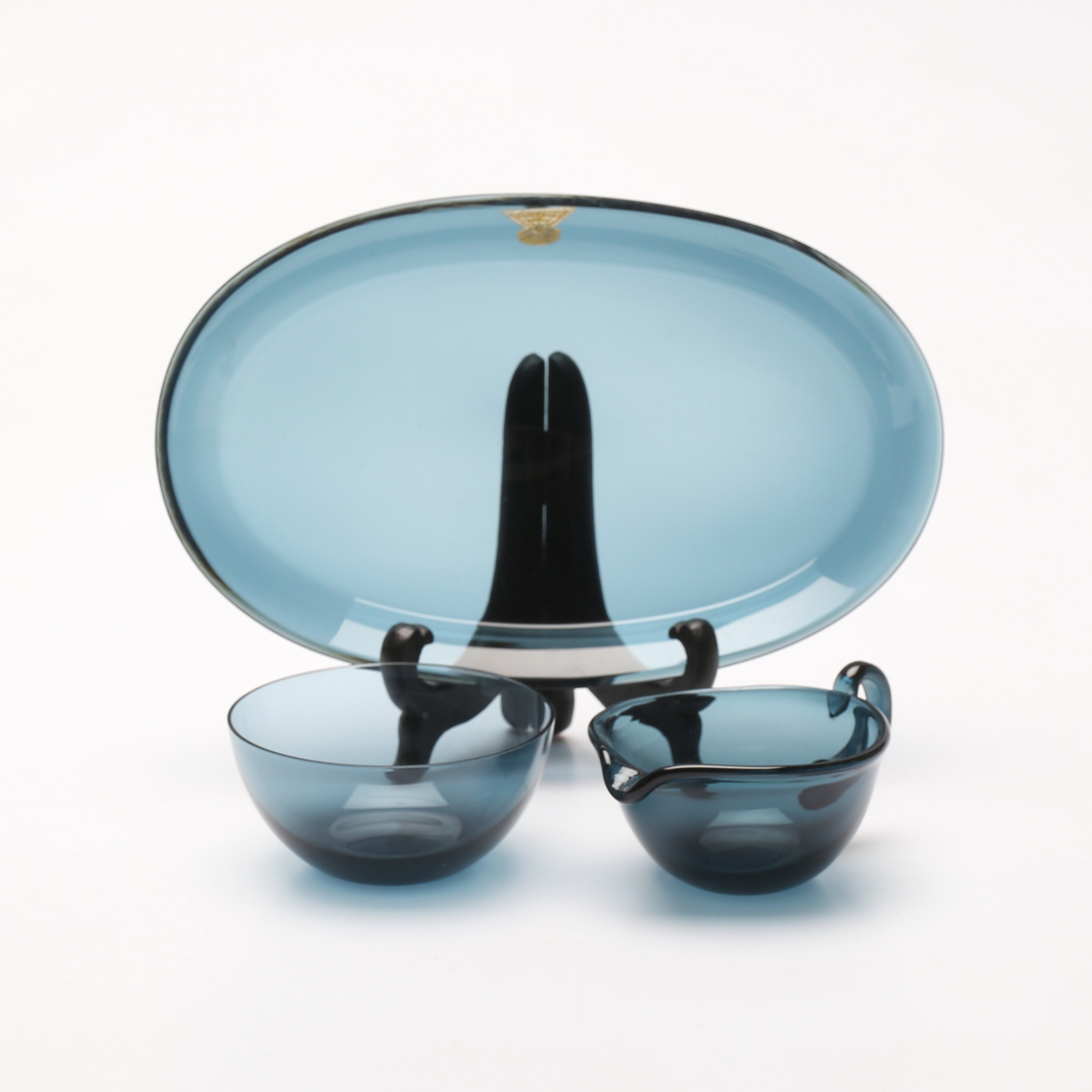 Images for 2265595. SUGAR BOWL, CREAM POT AND TRAY, 3 sets, glass ...