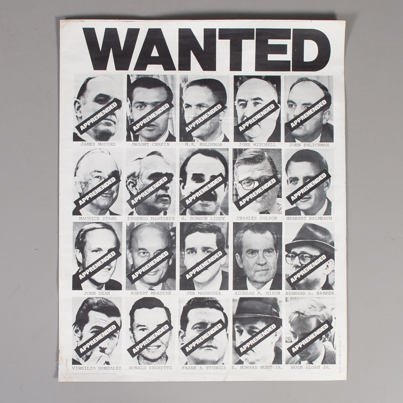 Images for 2276440. NIXON WATERGATE Wanted Poster. Provenance ÅKE ...