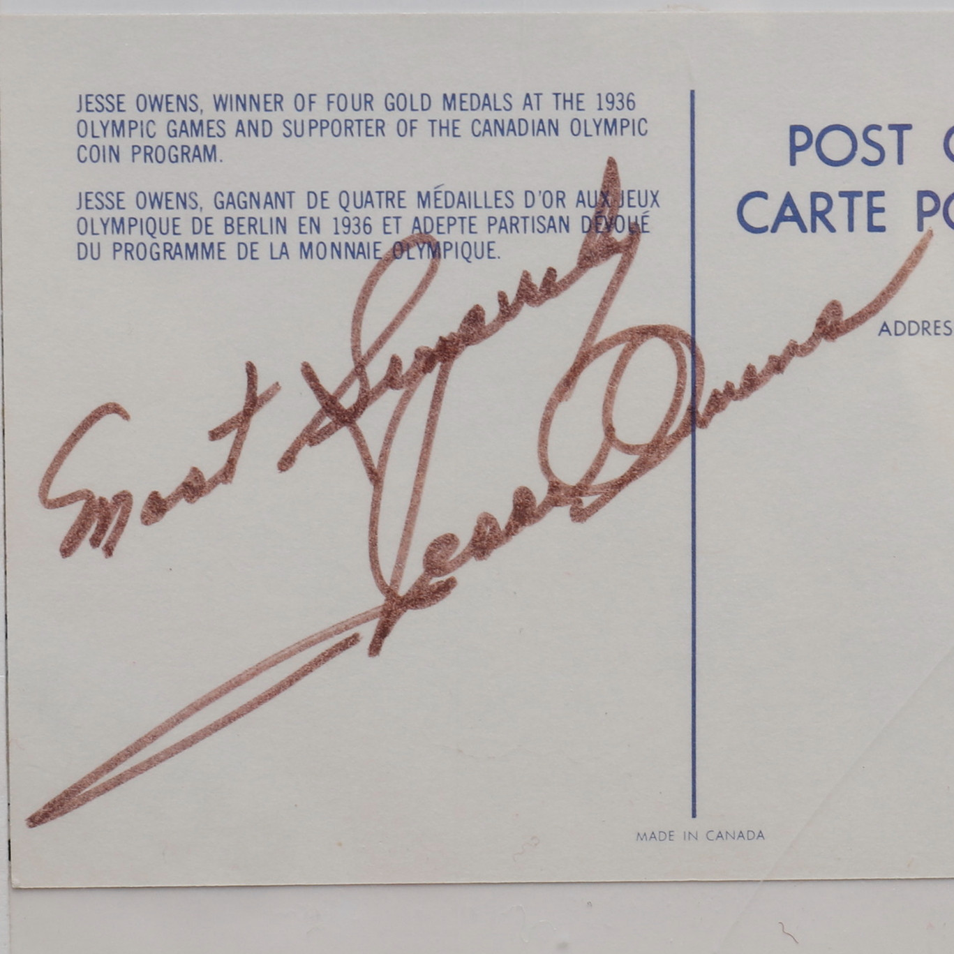 Images for 2279821. AUTOGRAPH. Jesse Owens (1913-1980), Guy Drut (1950-) American sprinter ...