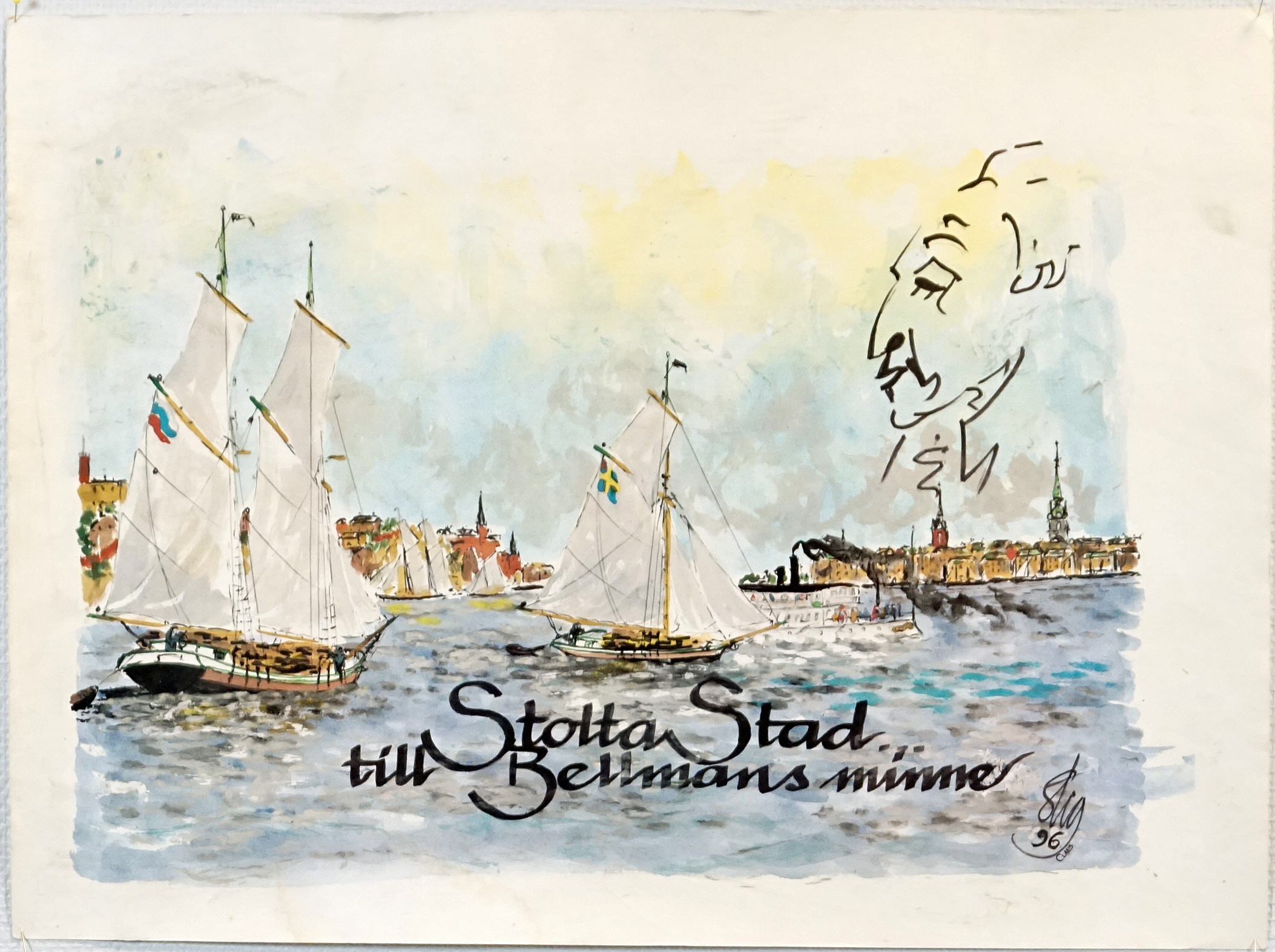 Bilder zu 2282464. PLÄNE 16, AQUARELL signiert Stig Claes und ...