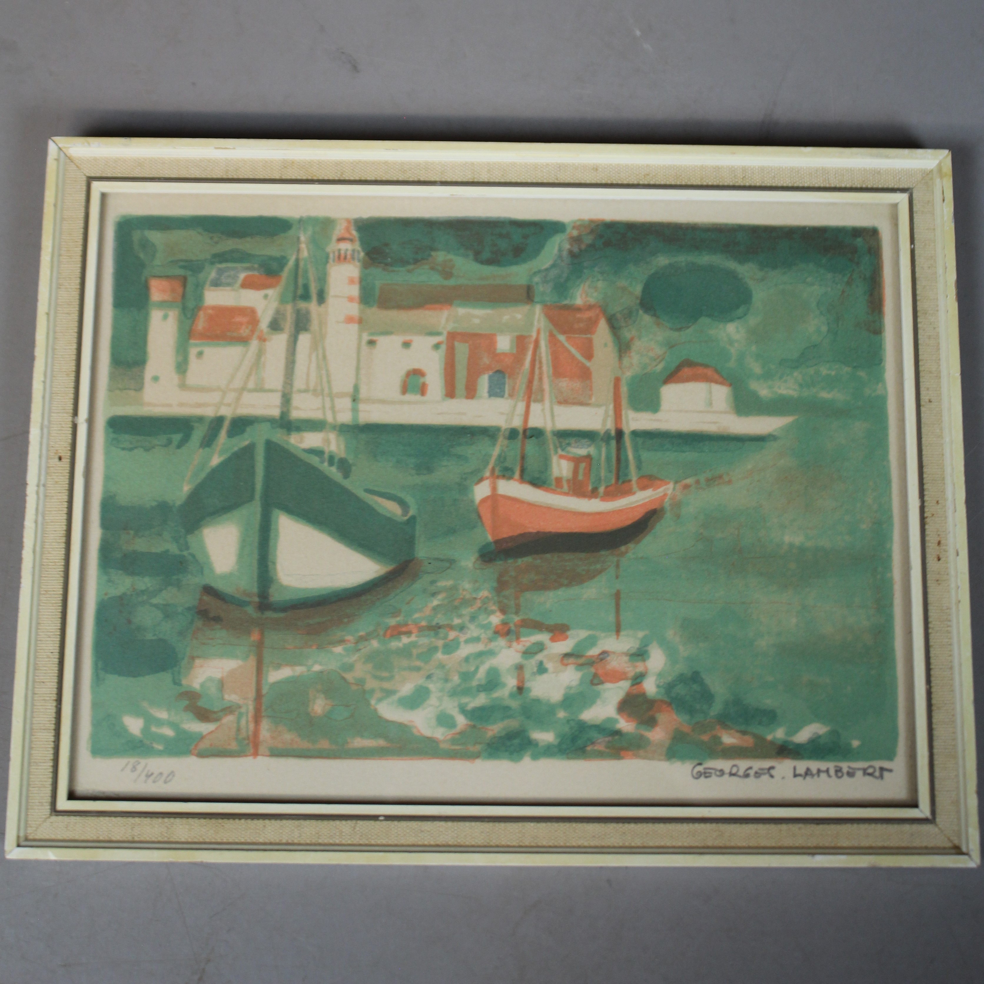 Images for 2285485. GEORGE LAMBERT. 2 pcs, color lithograph, fishing ...