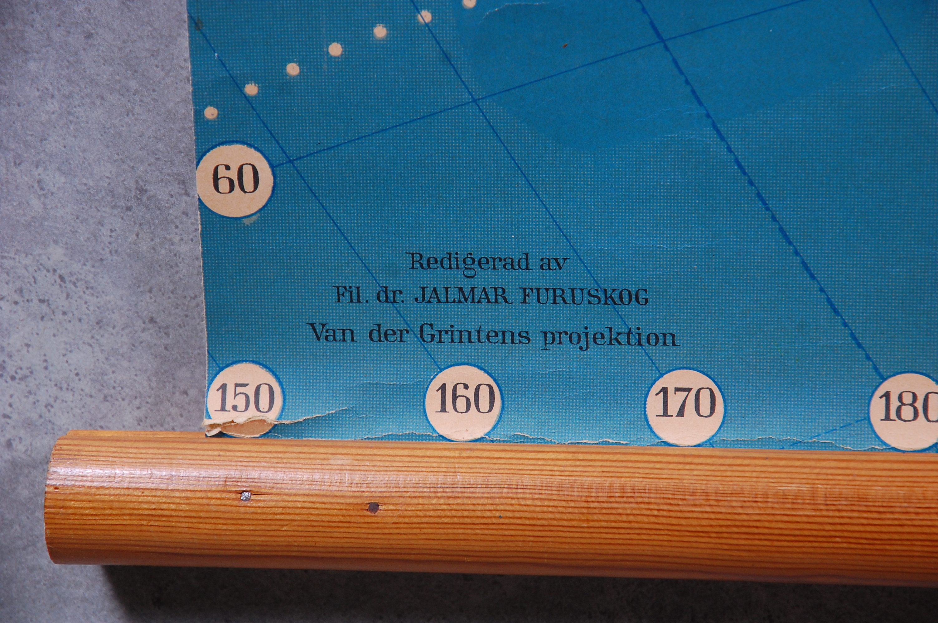 Images for 228683. WORLD MAP, from 1956, 135 x 195 cm. - Auctionet