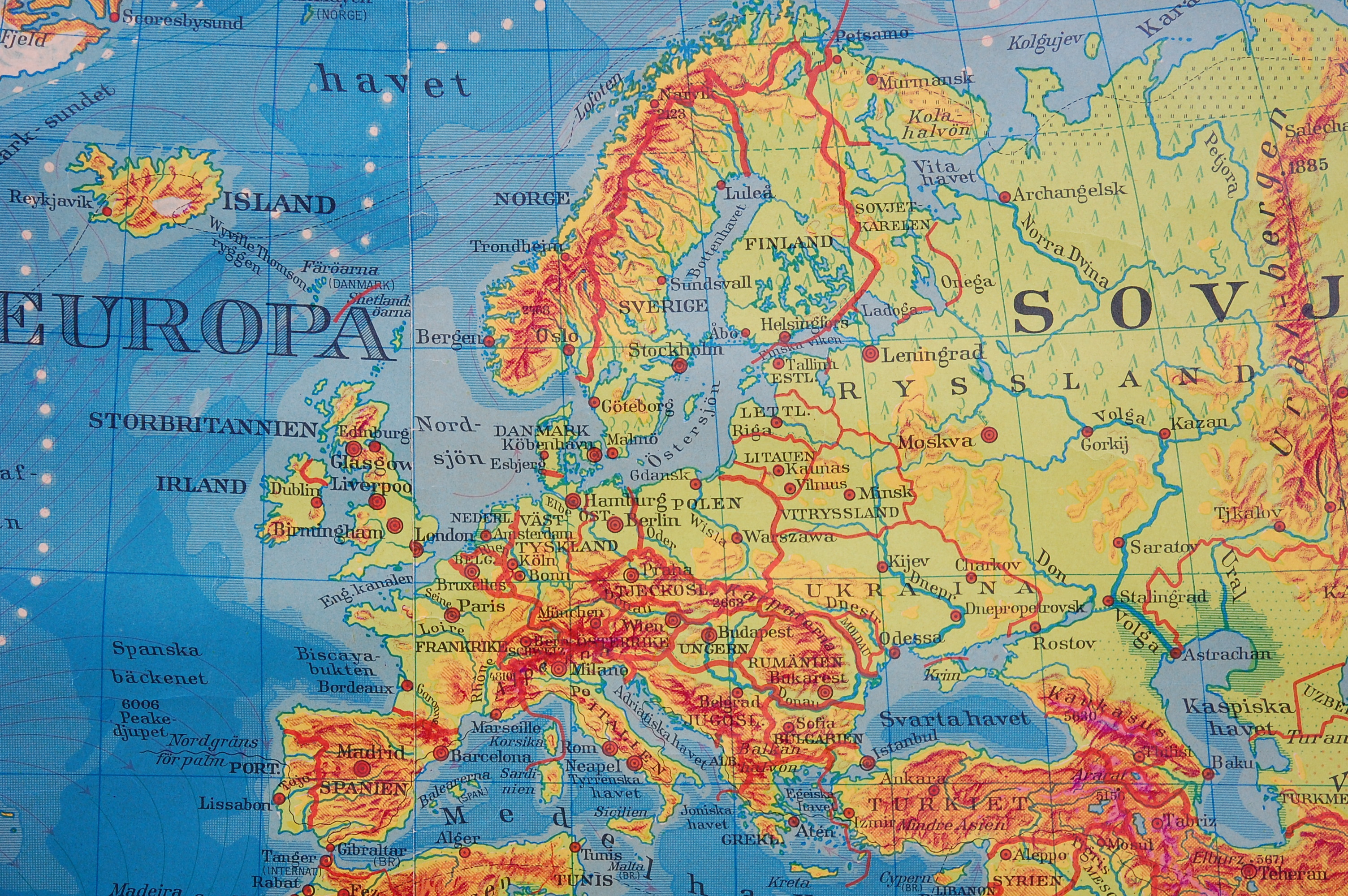 Images for 228683. WORLD MAP, from 1956, 135 x 195 cm. - Auctionet