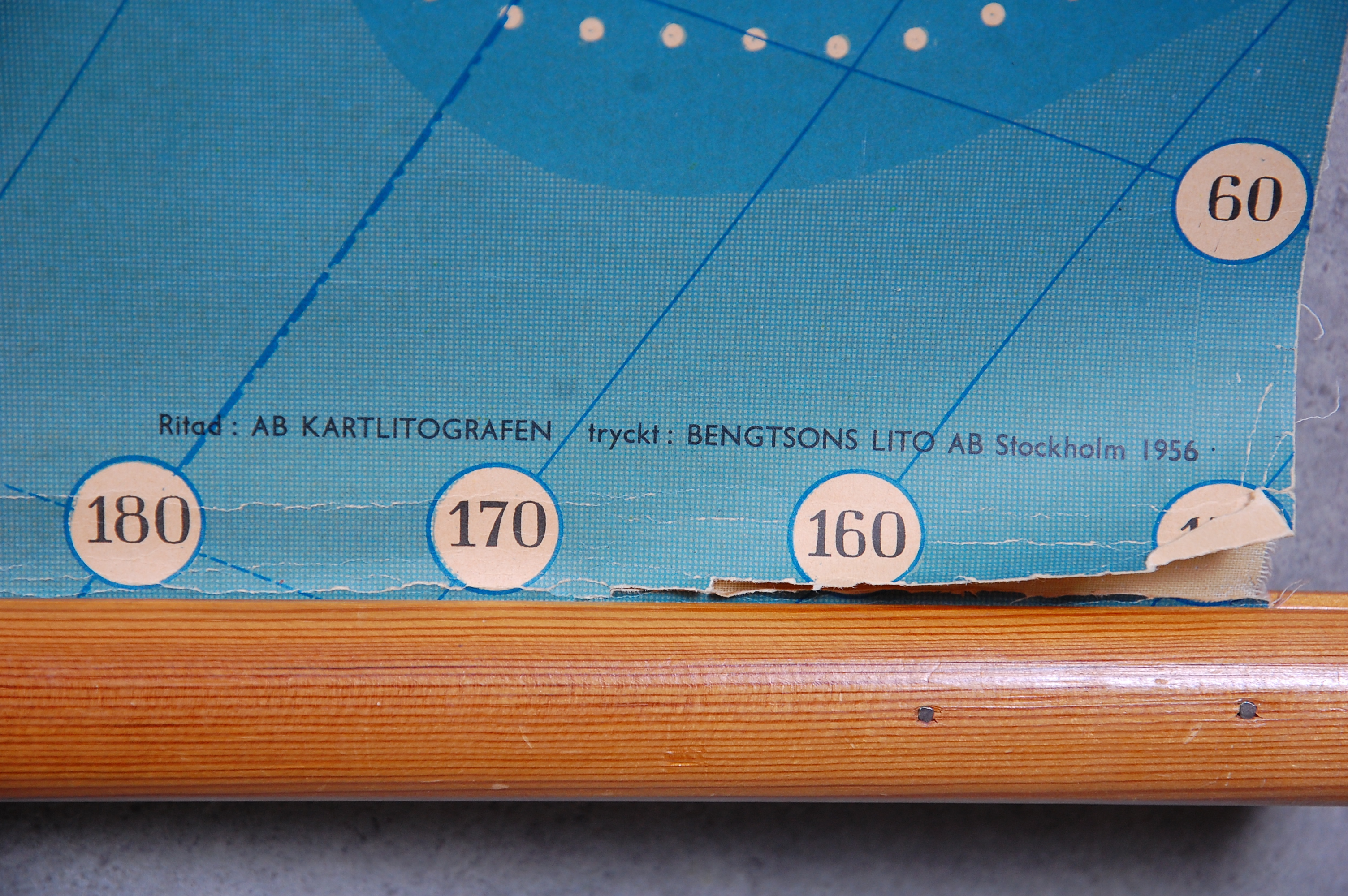 Images for 228683. WORLD MAP, from 1956, 135 x 195 cm. - Auctionet