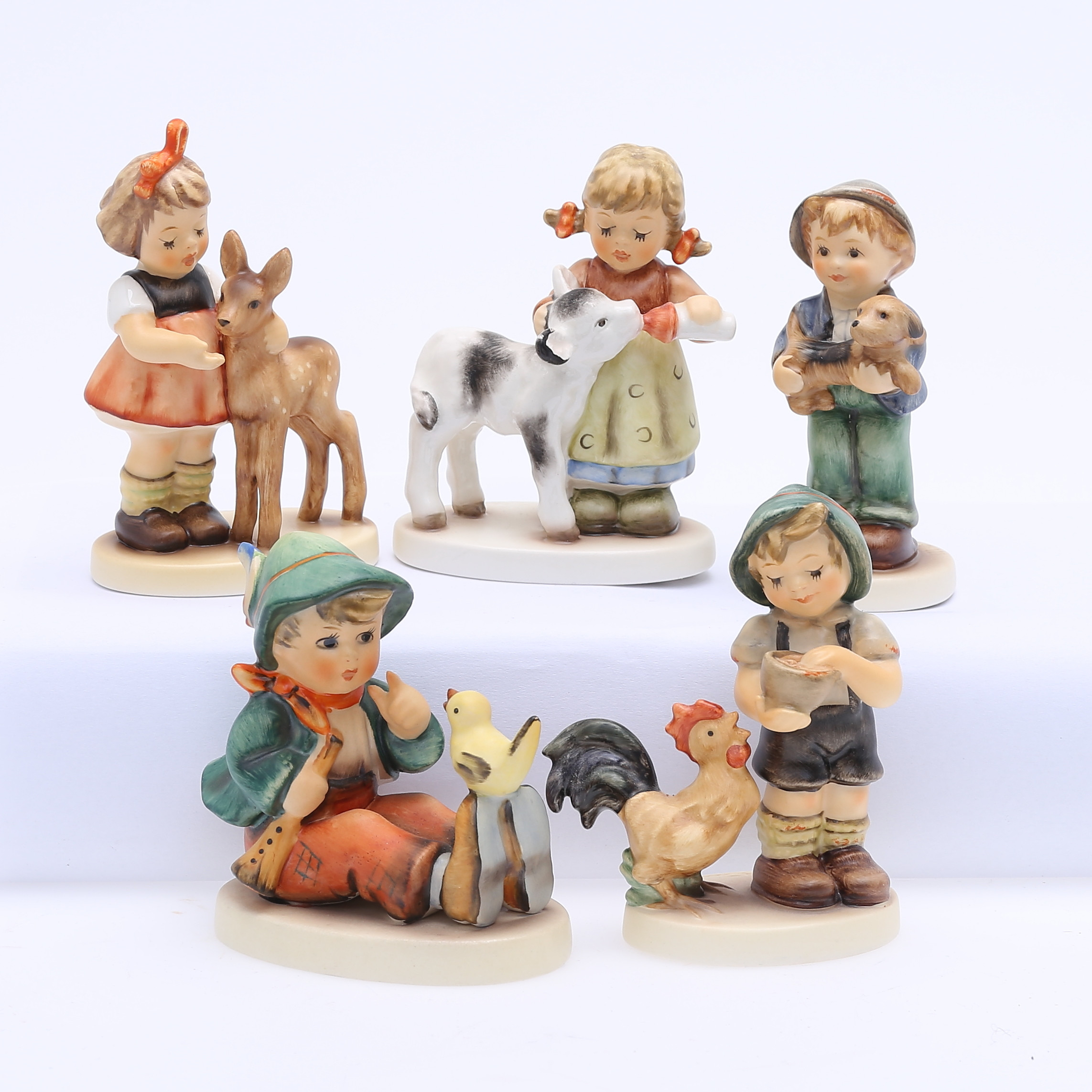 Images for 2299423. FIGURES, 5 pieces, children with animals, porcelain ...