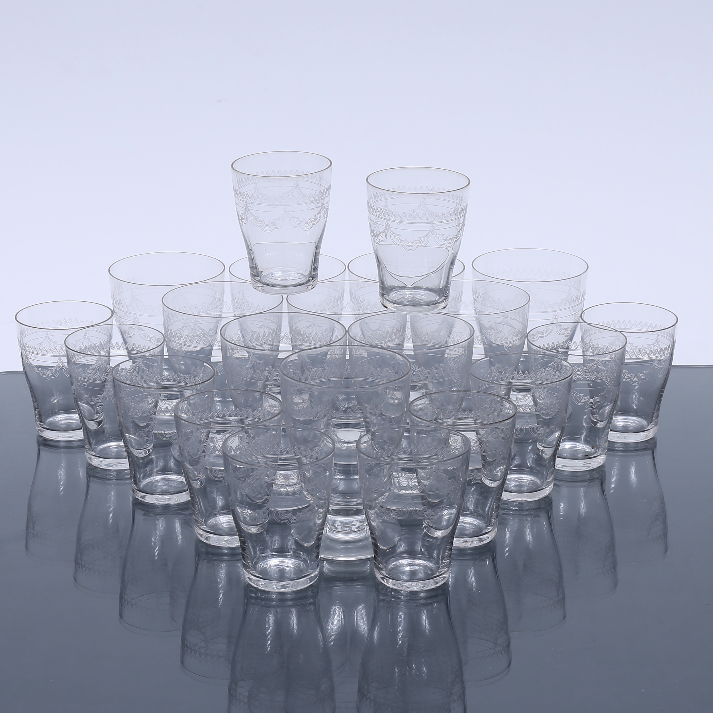 Images for 2299663. GLASSWARE, 22 pieces ground decor. - Auctionet