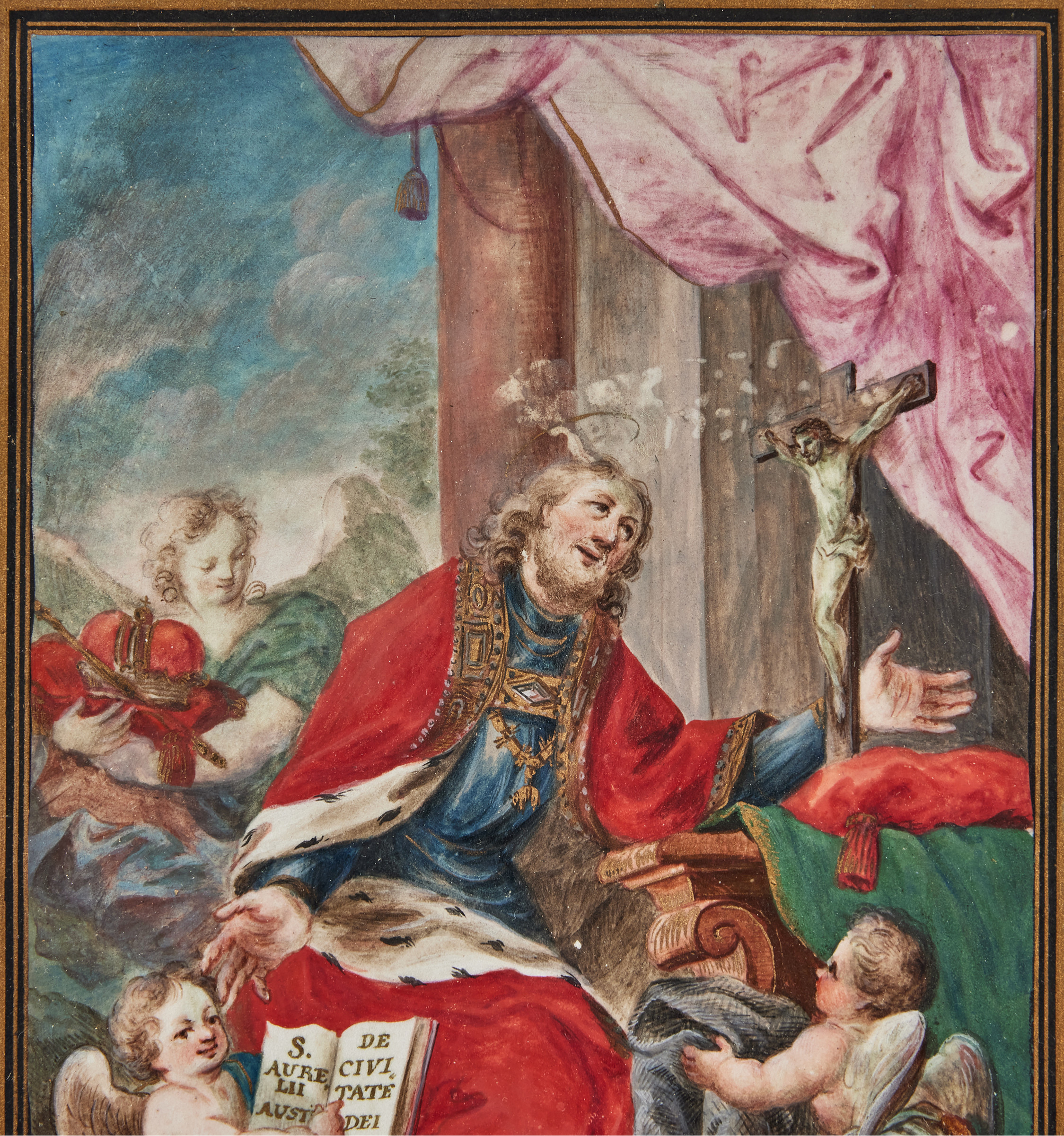 Bilder för 2304162. OKÄND KONSTNÄR. Karl den Store knäböjande inför ...