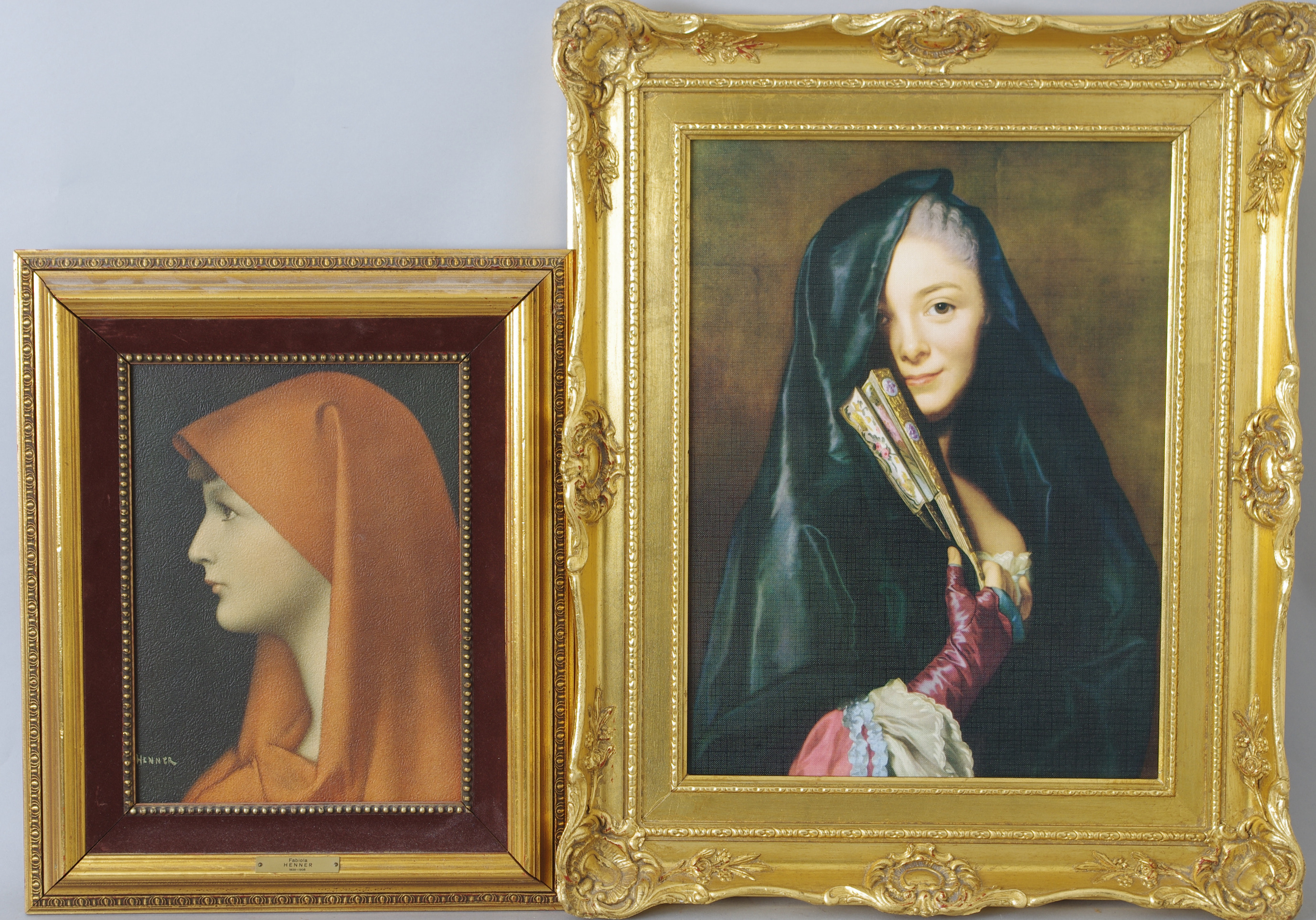 2 NAISTEN MUOTOKUVA, öljyprintti, Alexander Roslin ja Fabiola Henner ...