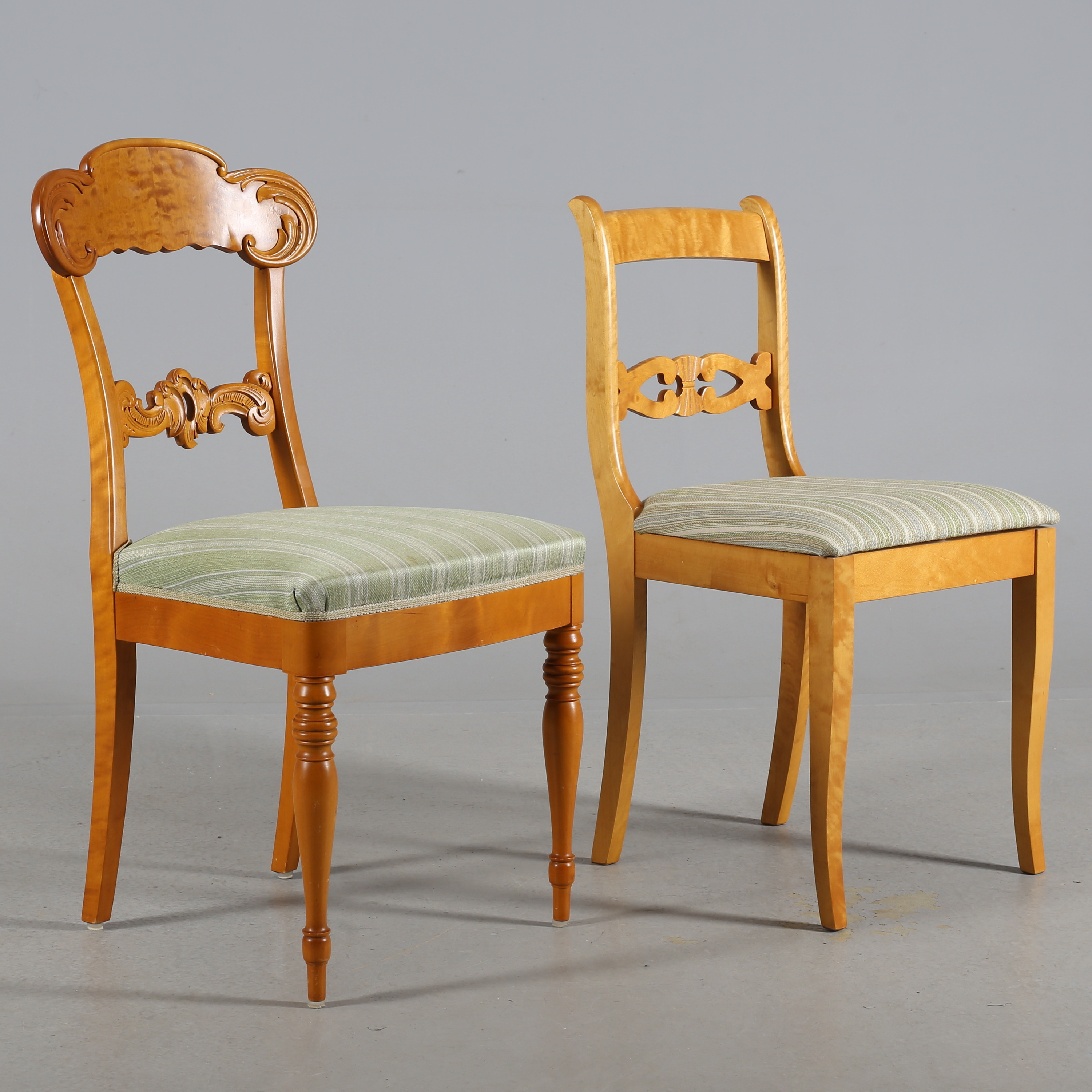 Images for 2321372. CHAIRS, 6 pieces, (4 + 2), light birch, fabric ...