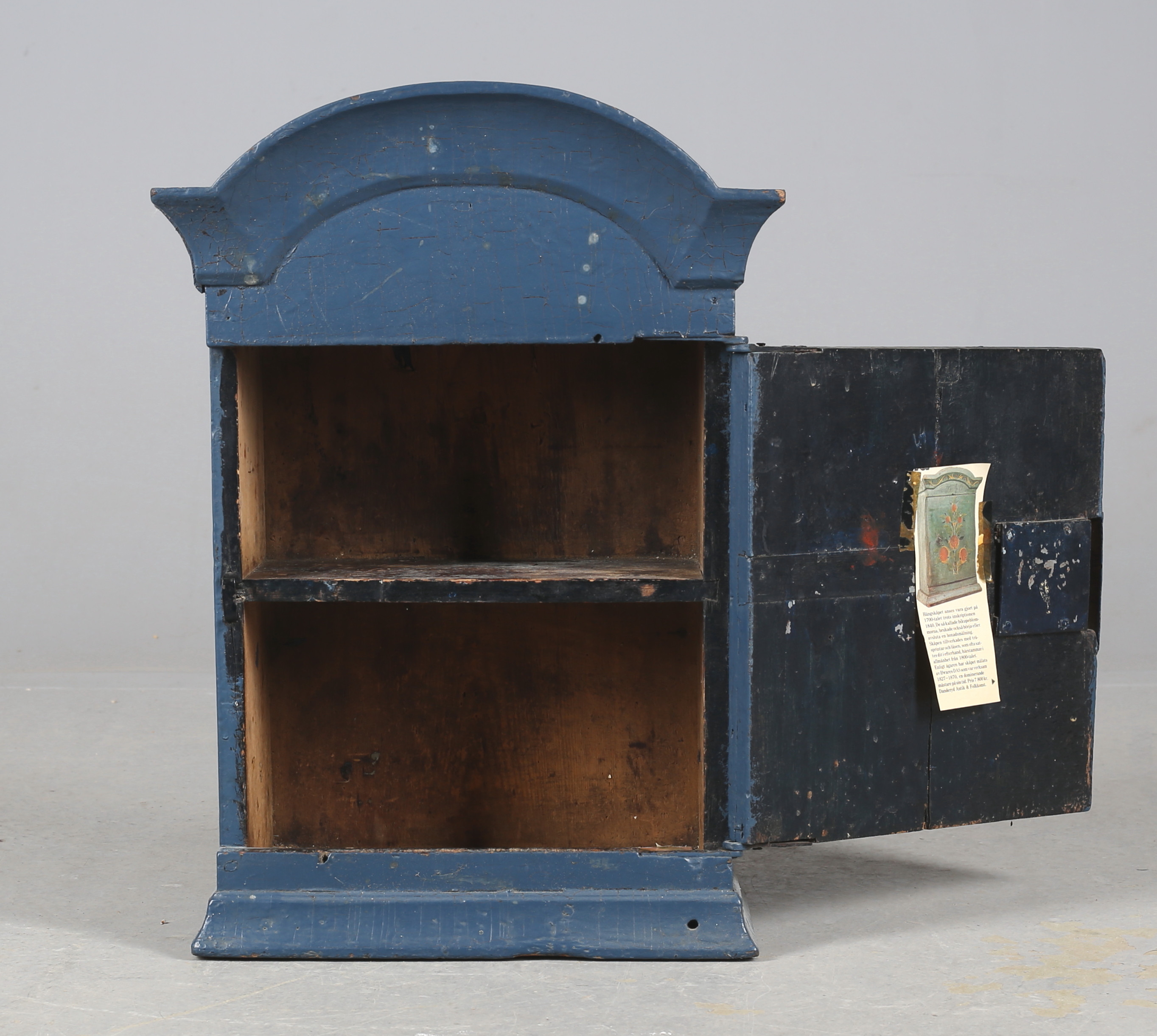 Images for 2321412. PENDING CABINET, painted blue, a door with a shelf ...