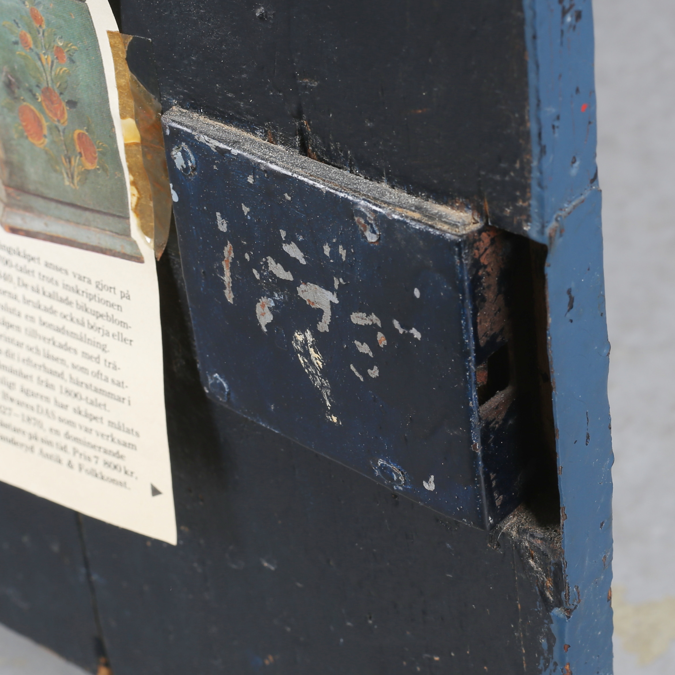 Images for 2321412. PENDING CABINET, painted blue, a door with a shelf ...