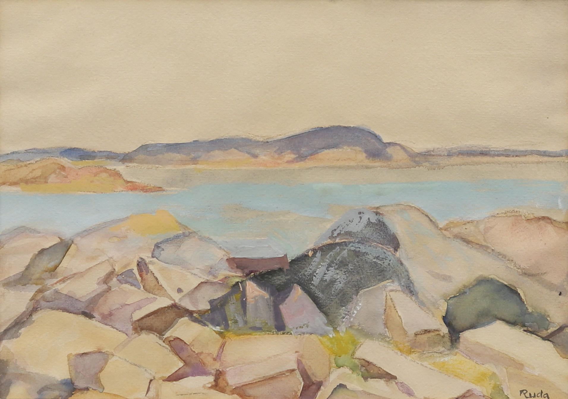 Images for 2335167. GUNNAR RUDA. Malmö, Bohuslän, watercolor, signed ...
