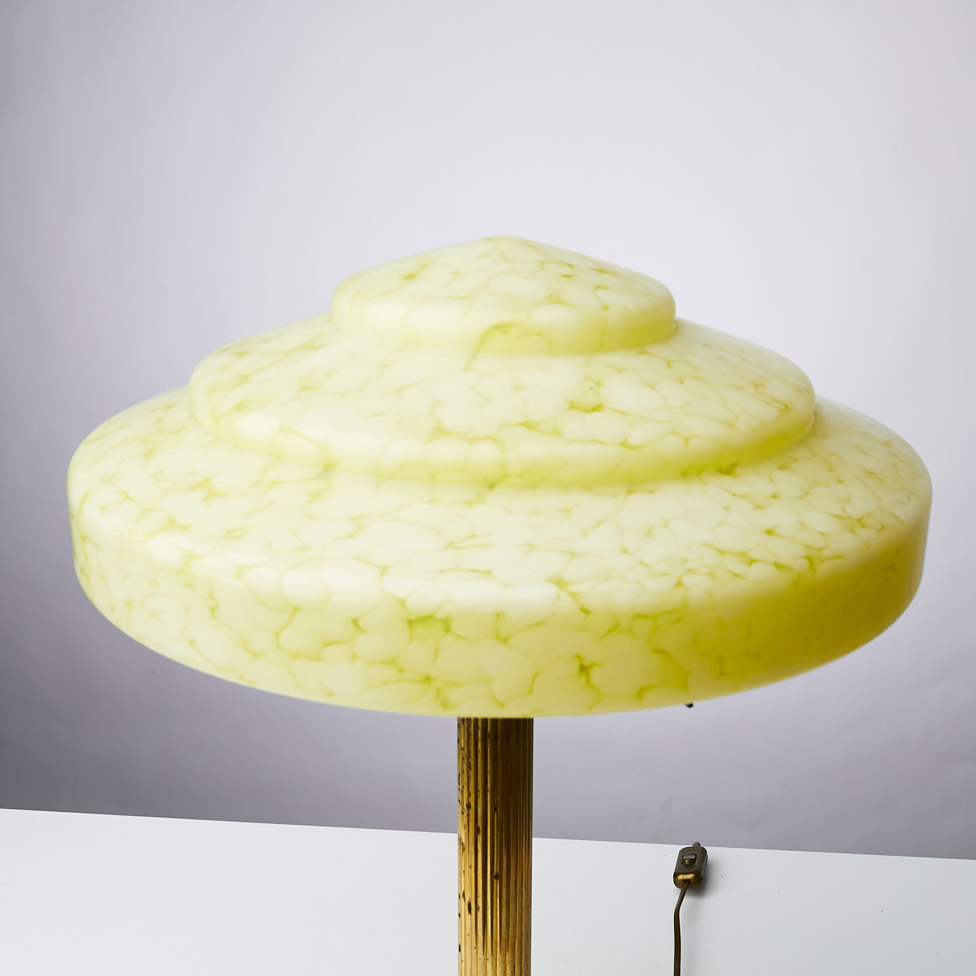 Images for 2339187. TABLE LAMP, brass, round, profiled base with fluted ...