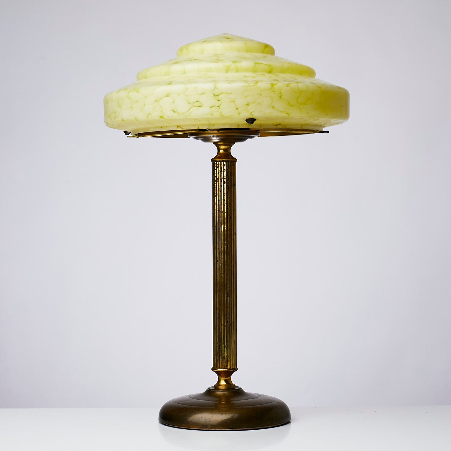 Images for 2339187. TABLE LAMP, brass, round, profiled base with fluted ...