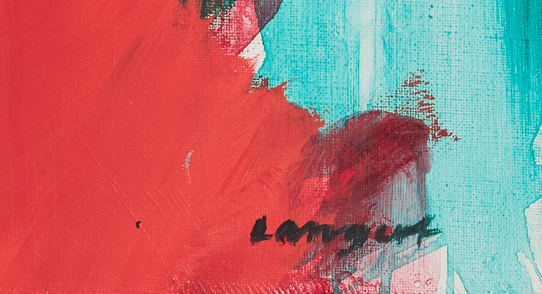 Images for 2345705. OLLE LANGERT (1924-2016). Abstract in blue, oil on ...