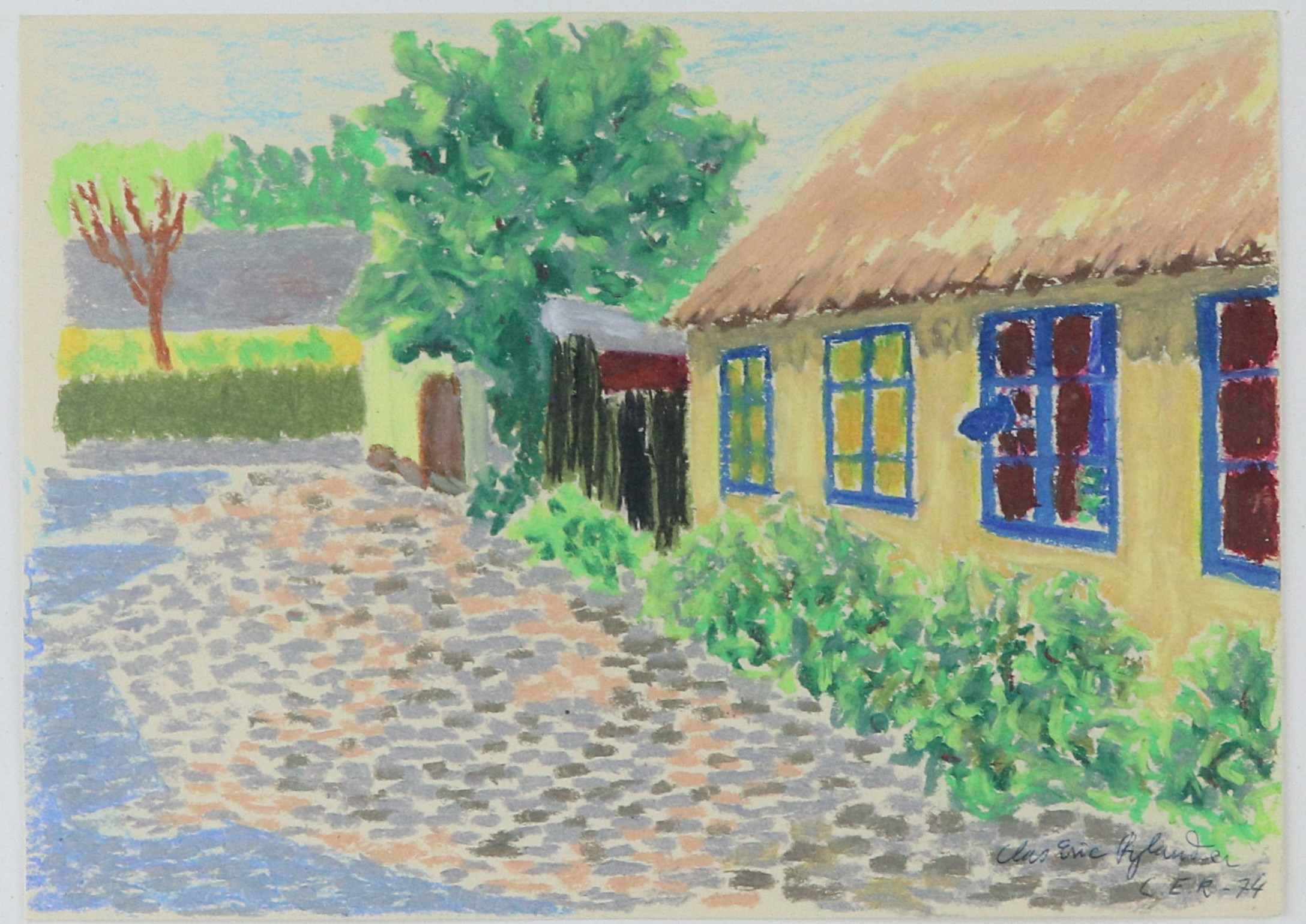 Imágenes para 2348917. OIDENTIFIERAD KONSTNÄR. Pastel, "Dragör ...