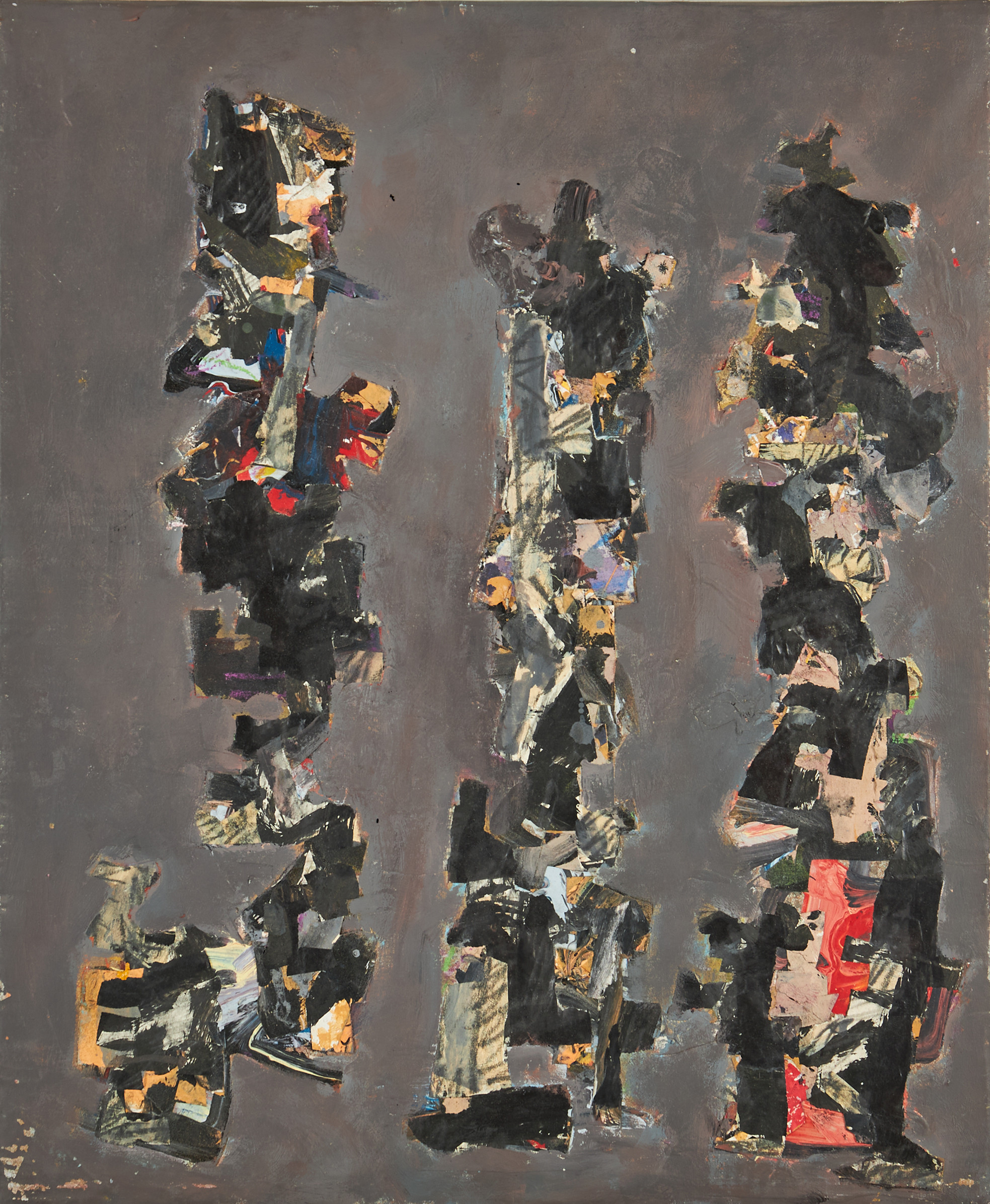 VALTER GIBSON (1928-2002). Abstrakt komposition, olja och collage på ...